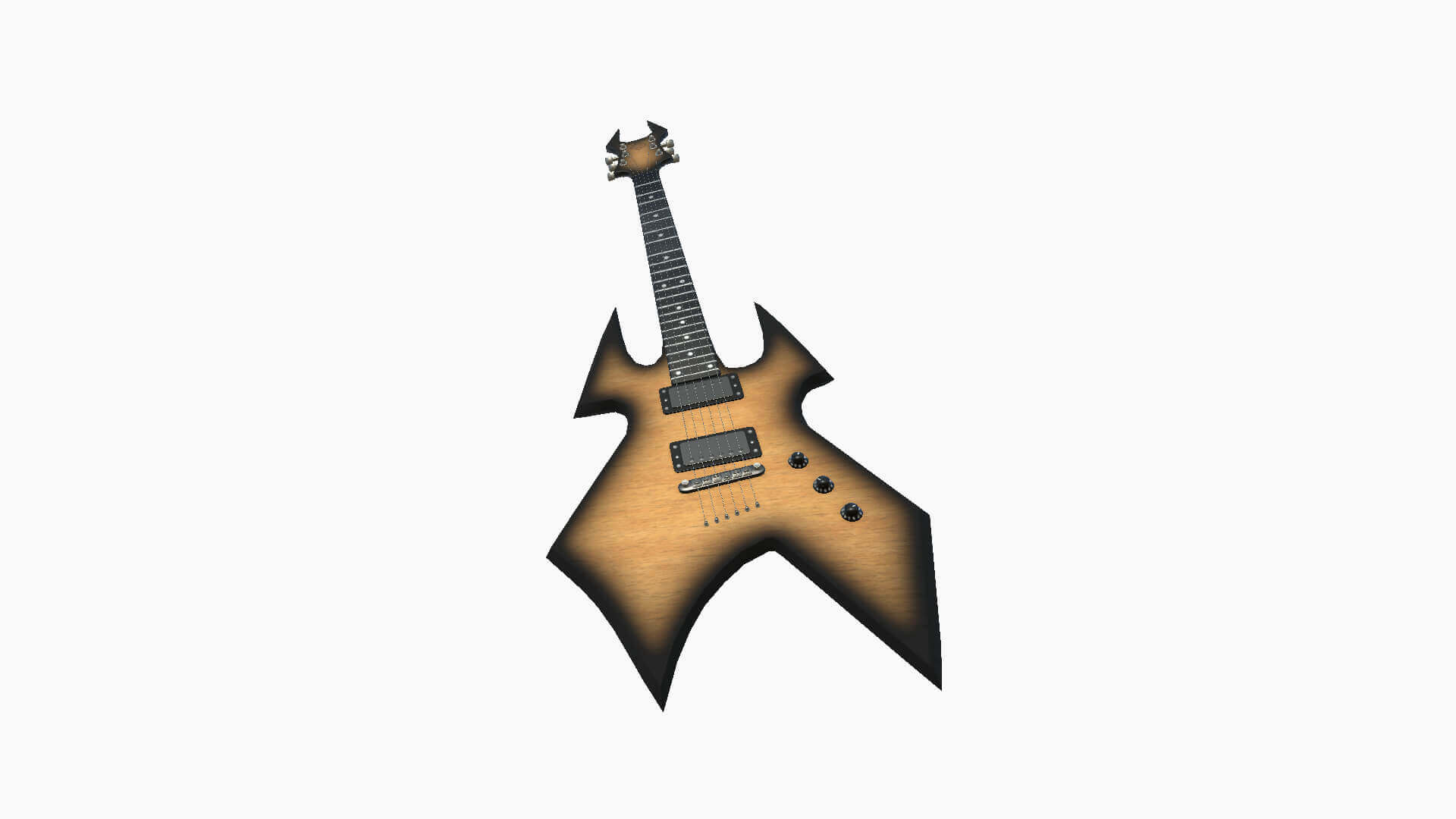 Warlock Electric Guitar 10 - Wood Black 3D Model by gsommer