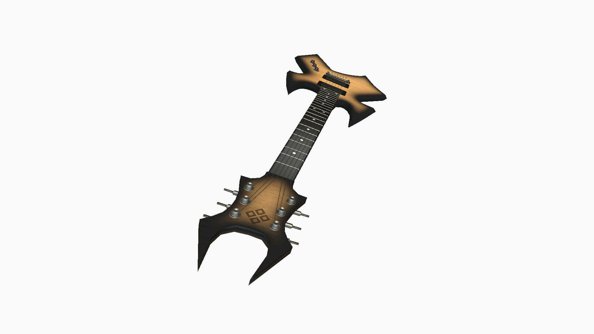Warlock Electric Guitar 10 - Wood Black 3D Model by gsommer