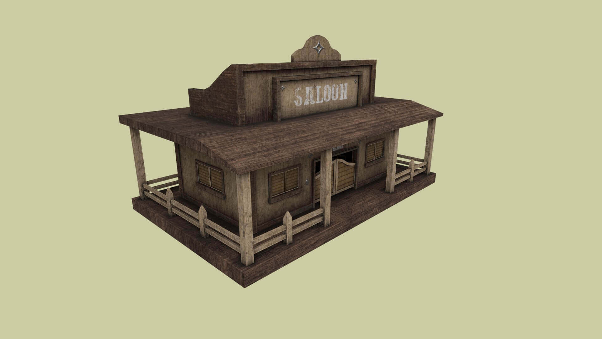 Western Building 01 - Saloon 3D Model by gsommer