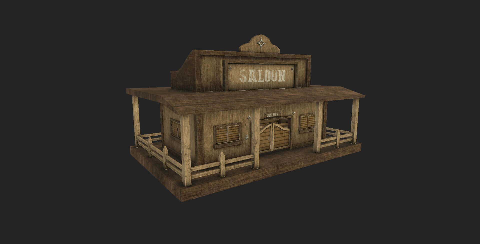 Western Building 01 - Saloon 3D Model by gsommer