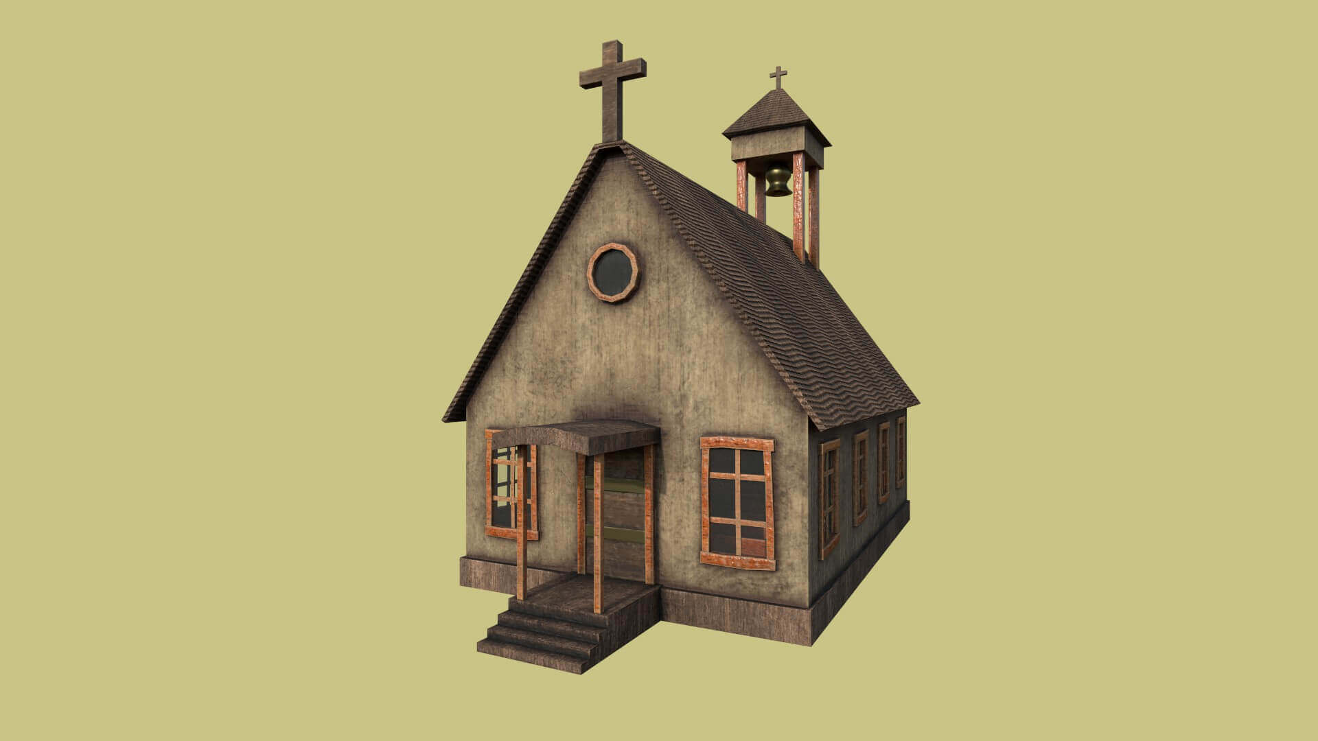 Western Building 02 - Church 3D Model by gsommer