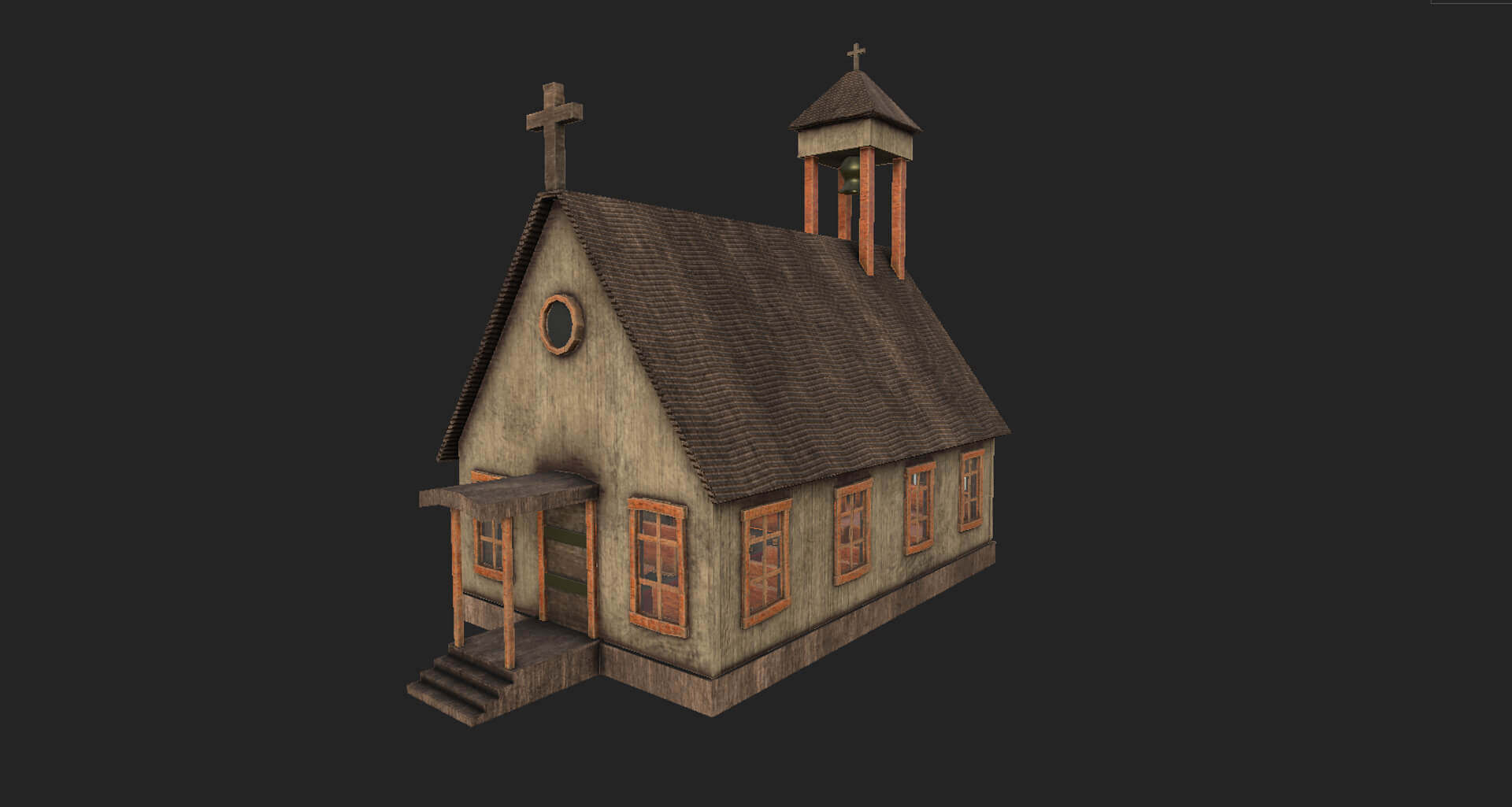 Western Building 02 - Church 3D Model by gsommer