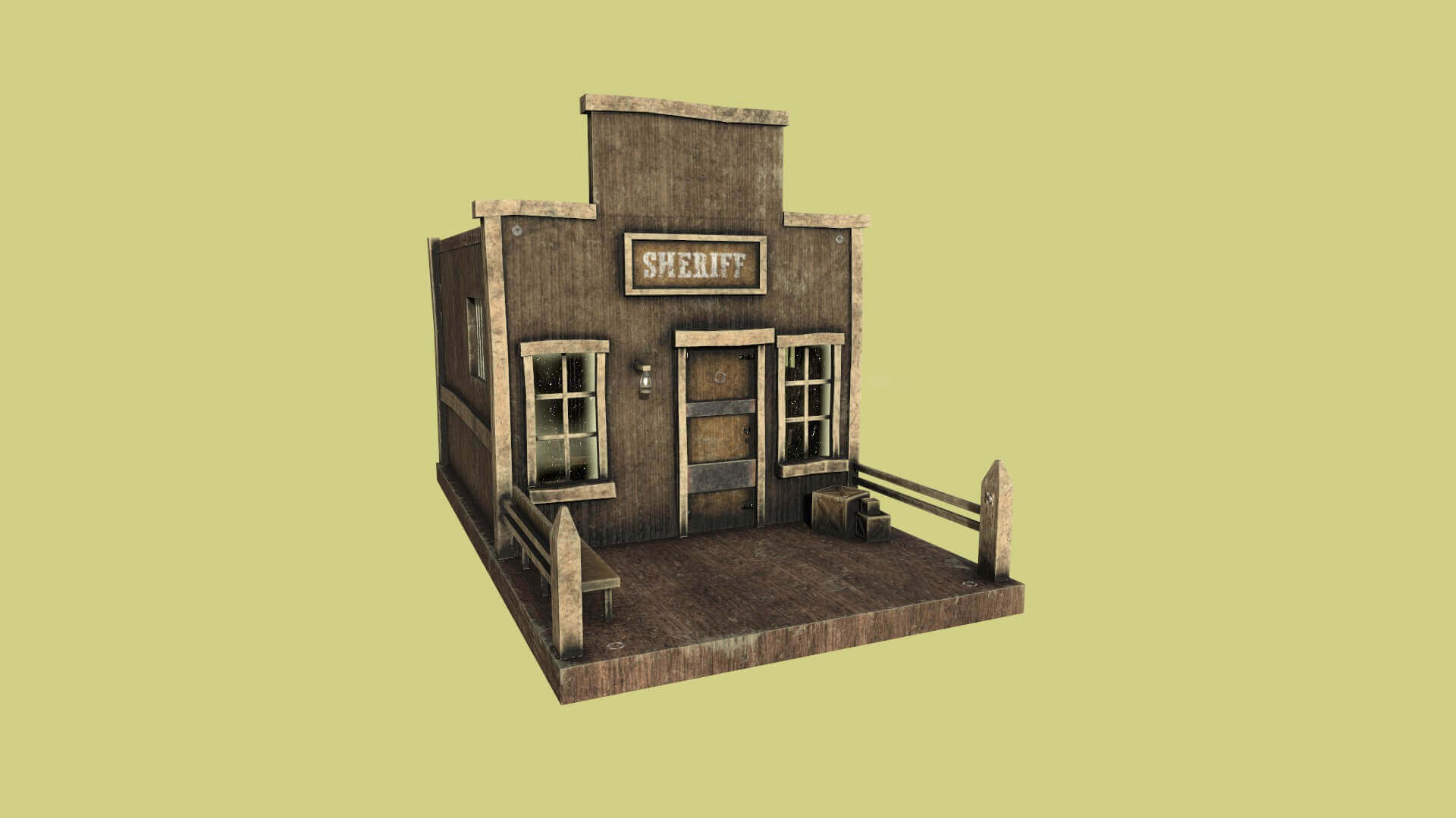 Western Building 04 - Sheriff Jail 3D Model by gsommer