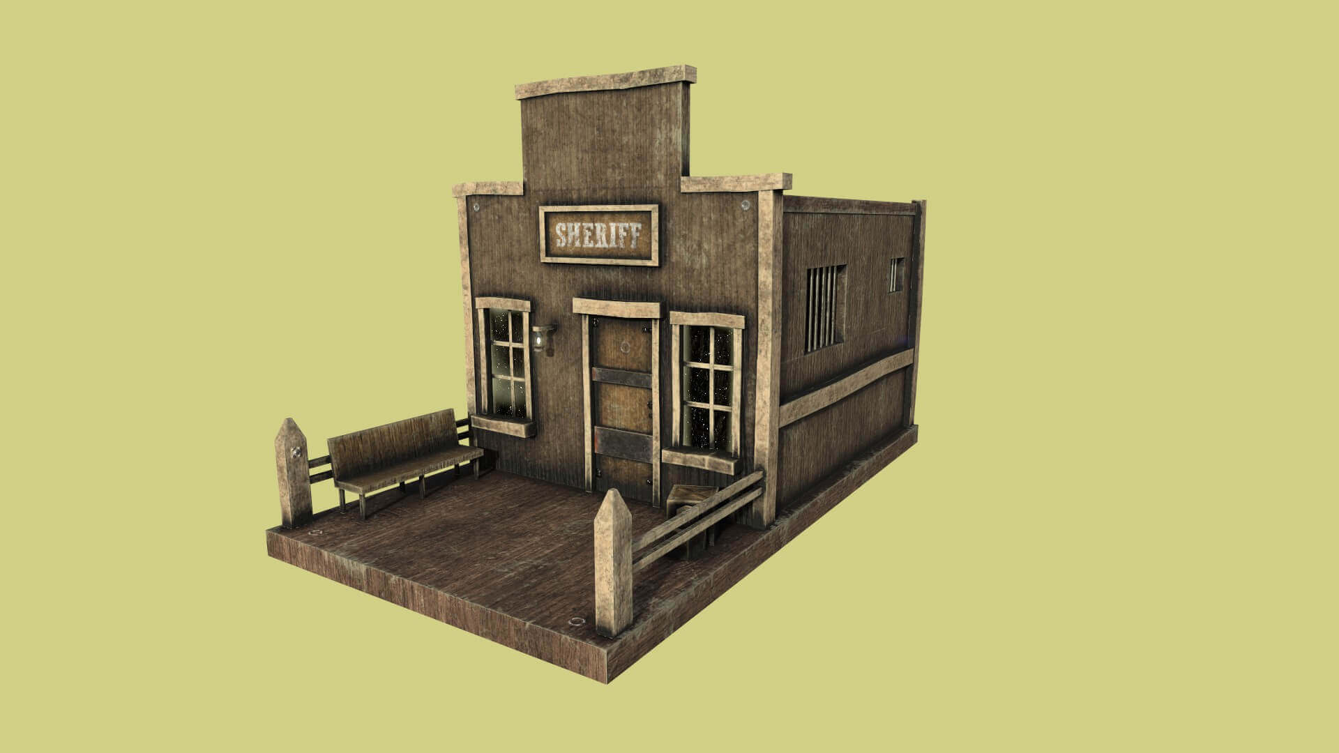 Western Building 04 - Sheriff Jail 3D Model by gsommer