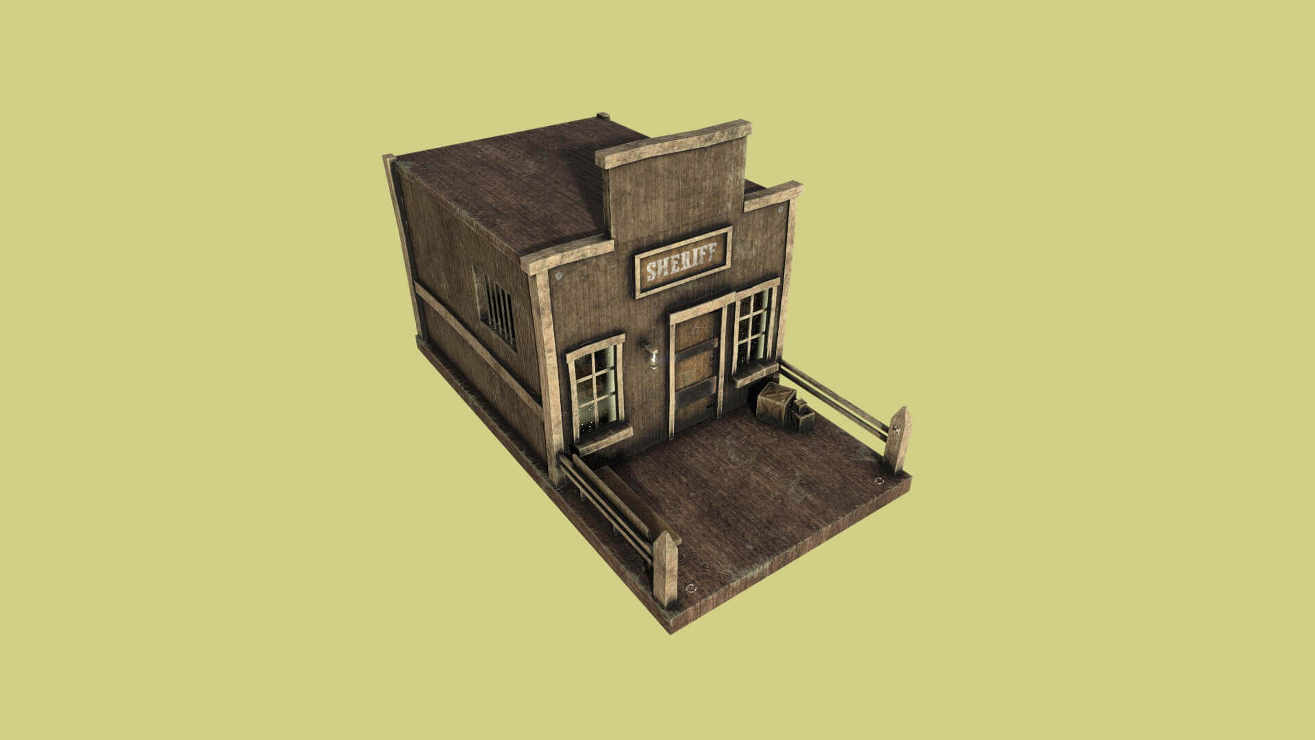 Western Building 04 - Sheriff Jail 3D Model by gsommer