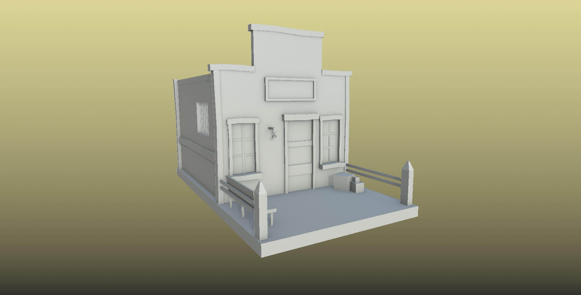 Western Building 04 - Sheriff Jail 3D Model by gsommer