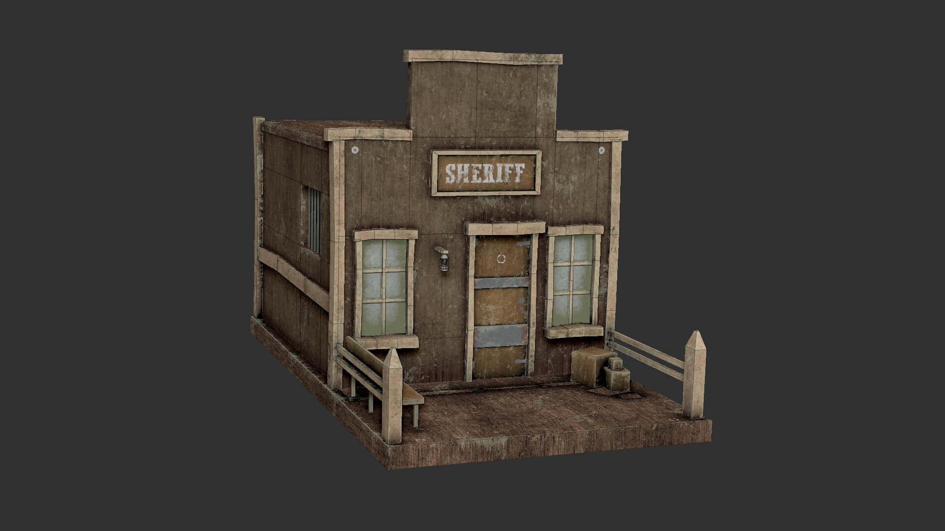 Western Building 04 - Sheriff Jail 3D Model by gsommer