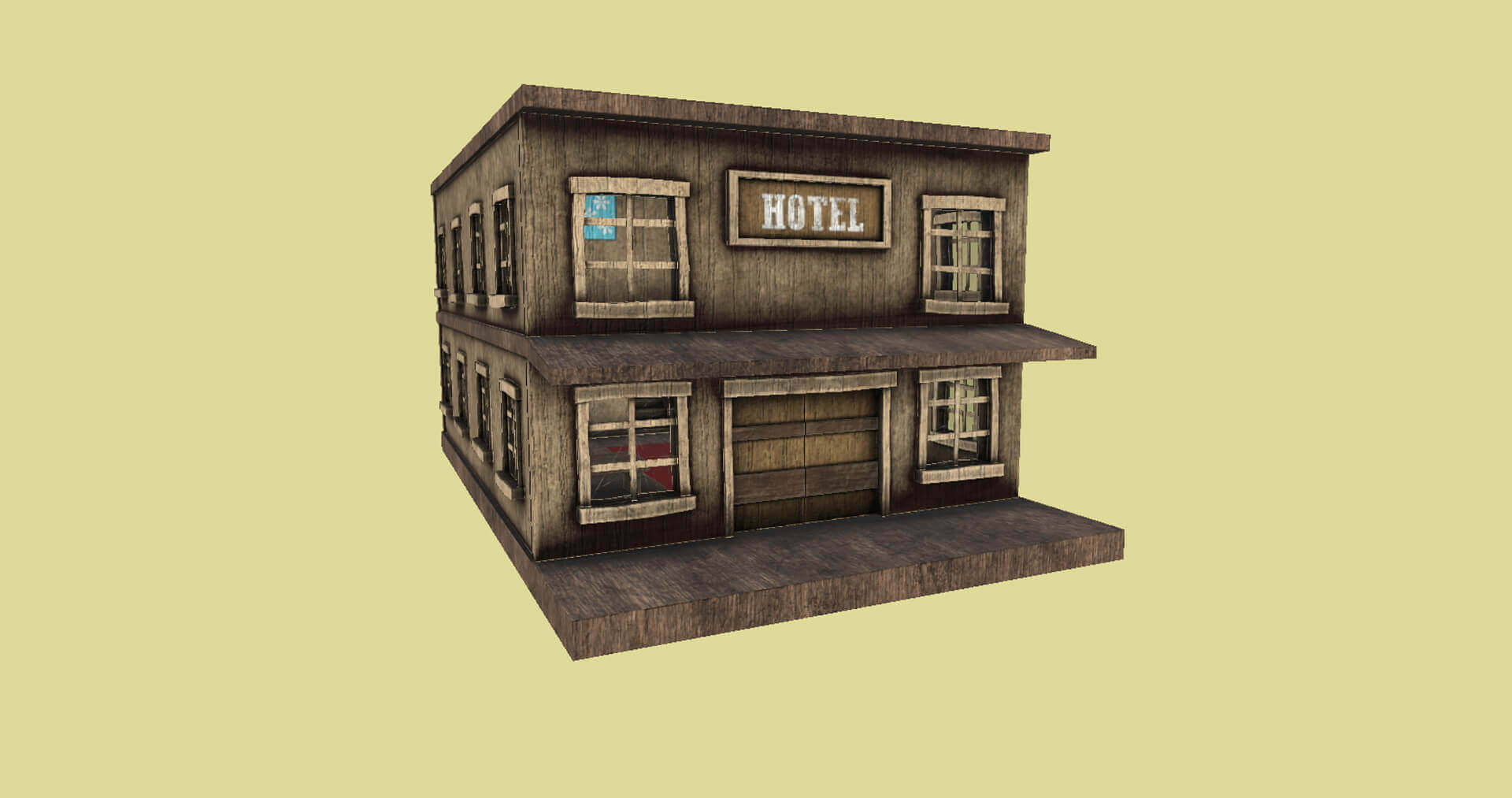 Western Building 05 - Hotel 3D Model by gsommer