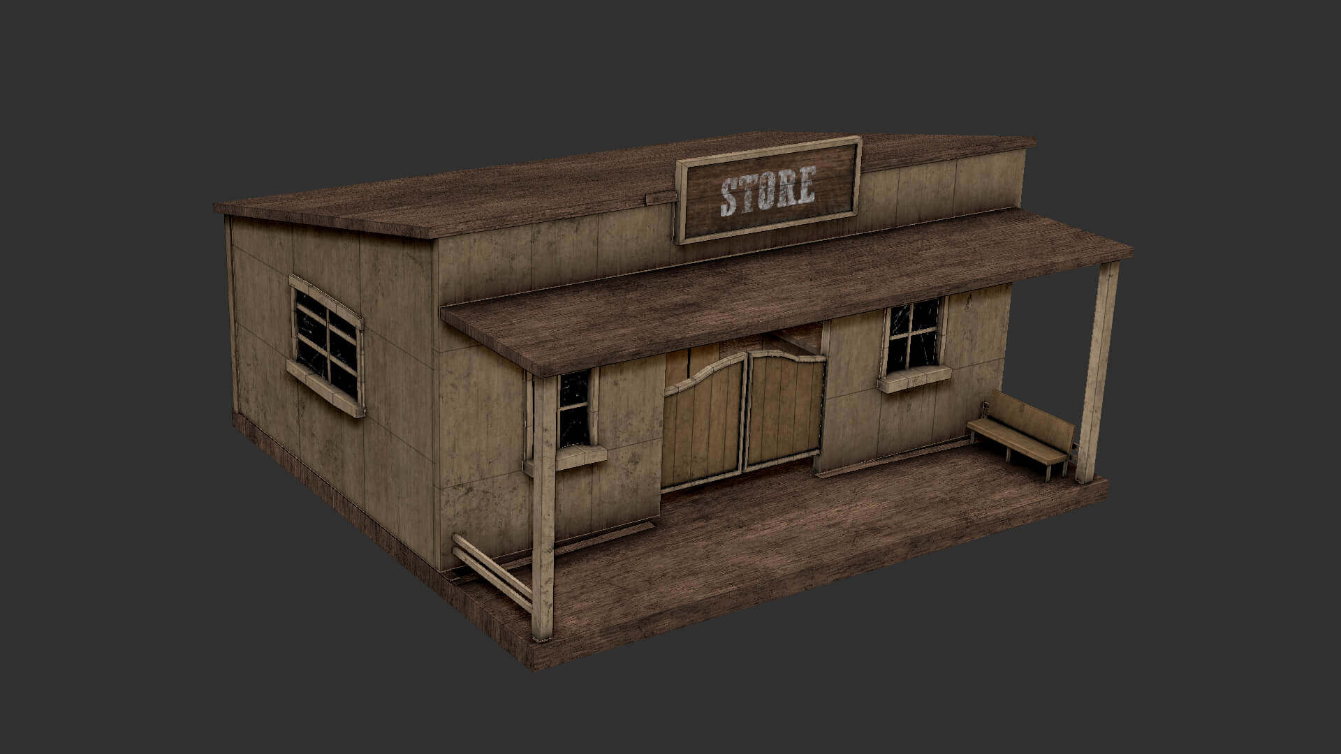 Western Building 07 - Store 3D Model by gsommer