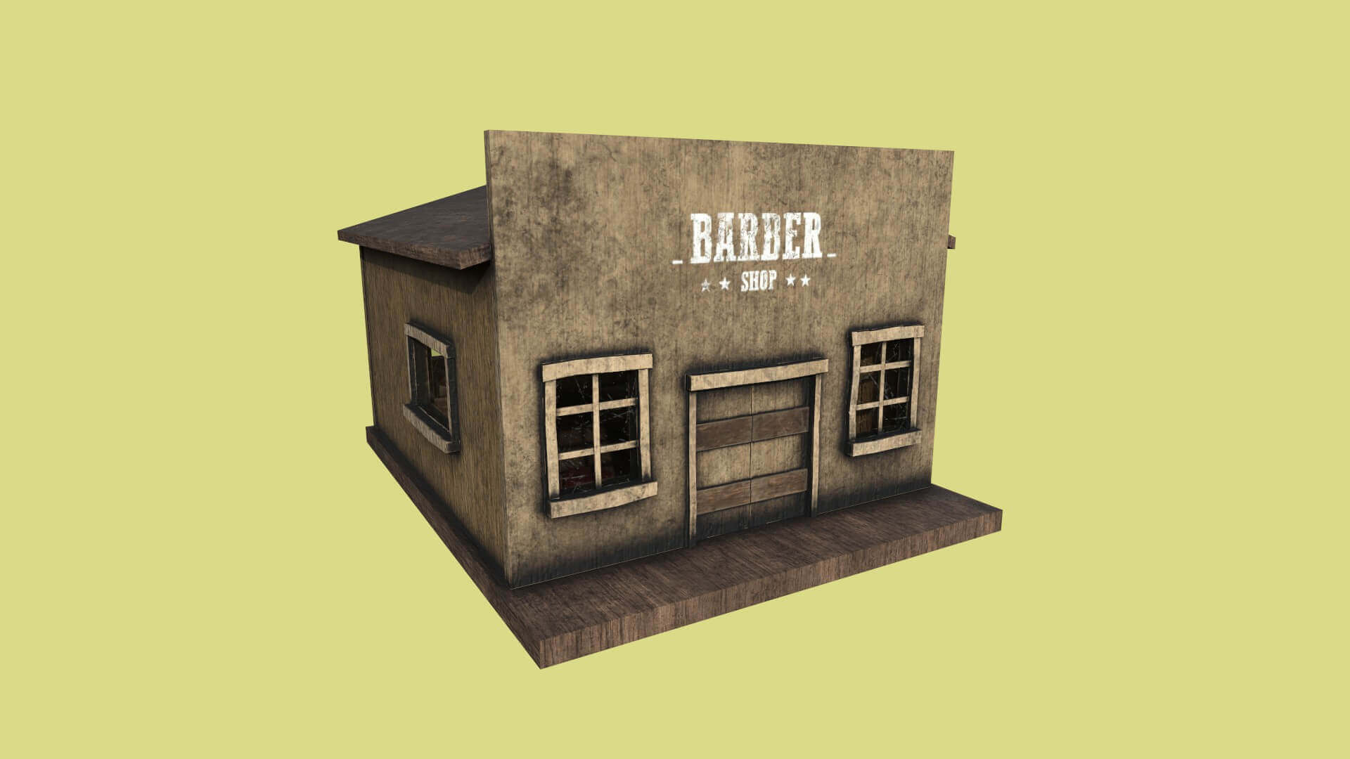 Western Building 08 - Barber Shop 3D Model by gsommer