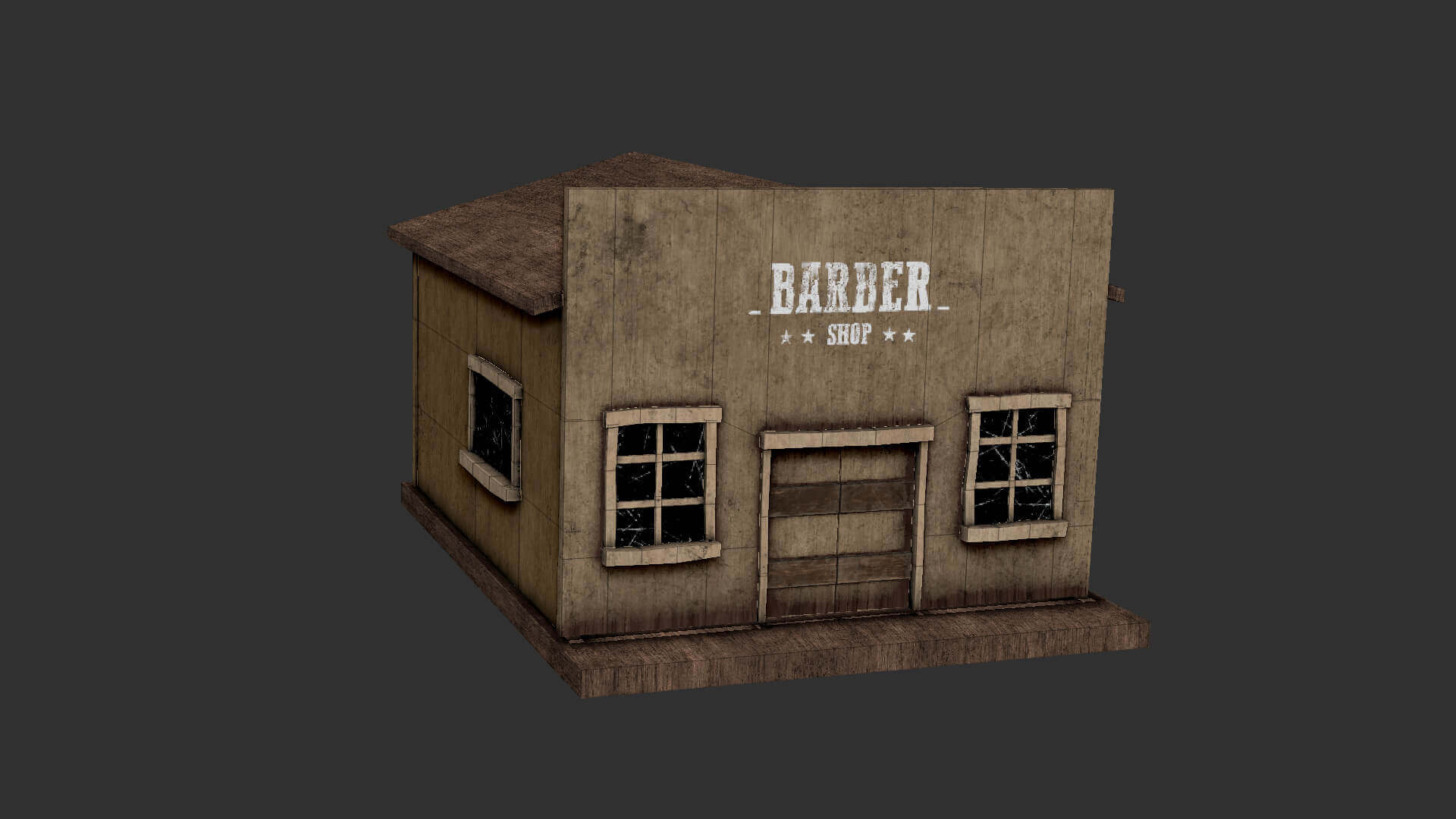 Western Building 08 - Barber Shop 3D Model by gsommer