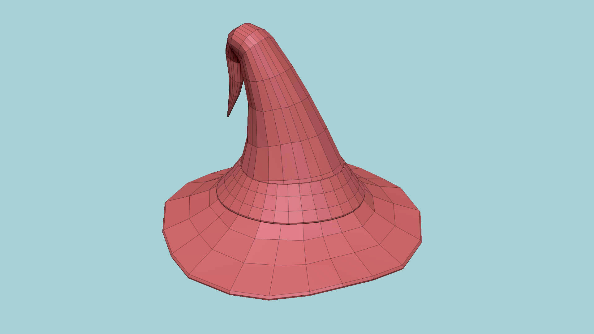 Witch Hat 02 - Black and Red 3D Model by gsommer