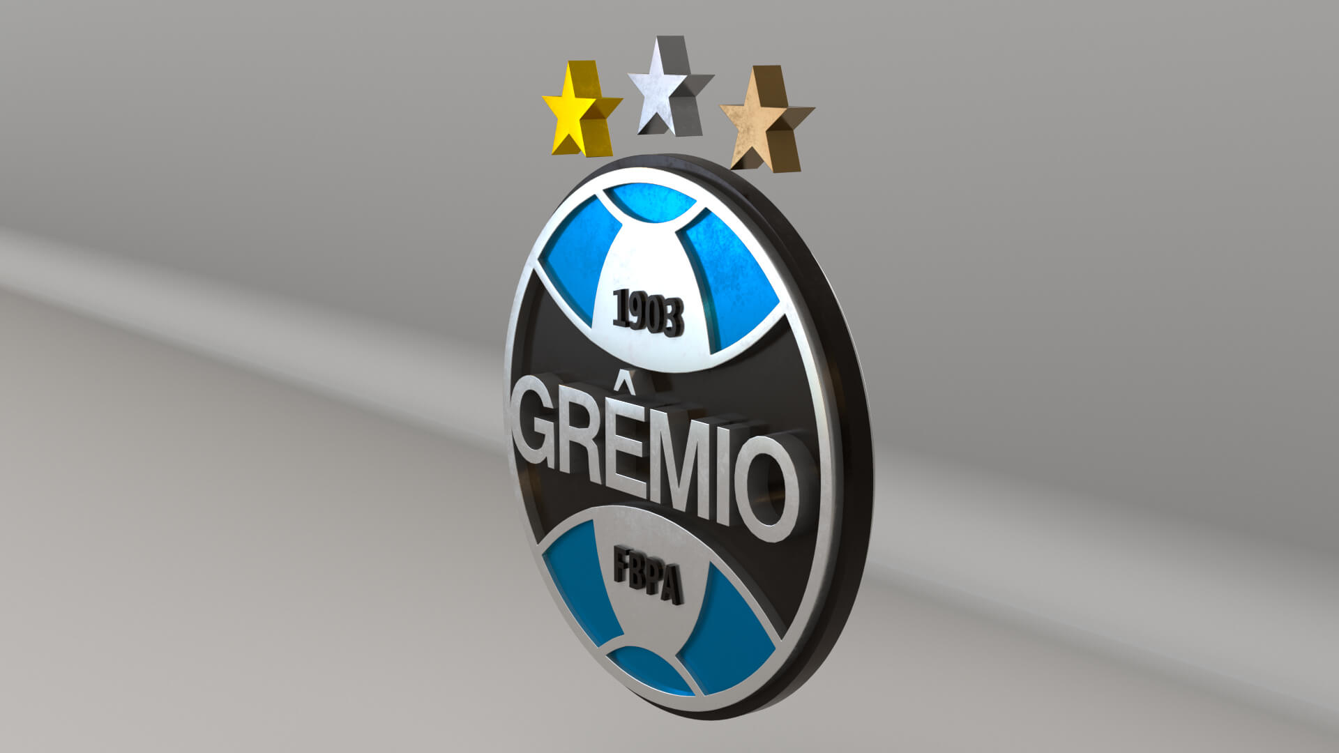 Gremio Foot-Ball Porto Alegrense Brazil Logo 3D Model by guimart