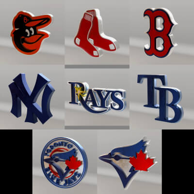 MLB American League East Teams Logos by guimart