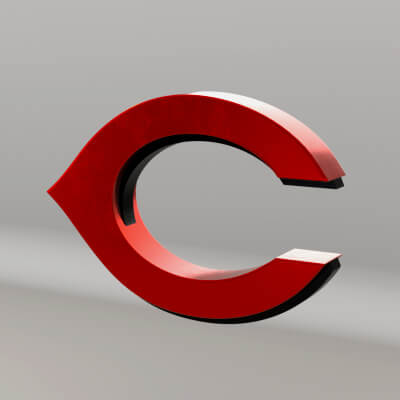 MLB Cincinnati Reds Team Logo V2 - 3D Model by guimart