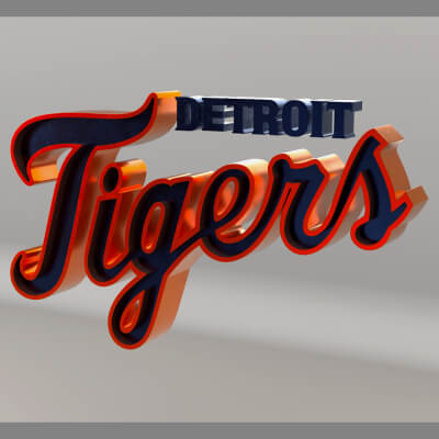 MLB Detroit Tigers Team Logo V1 - 3D Model by guimart