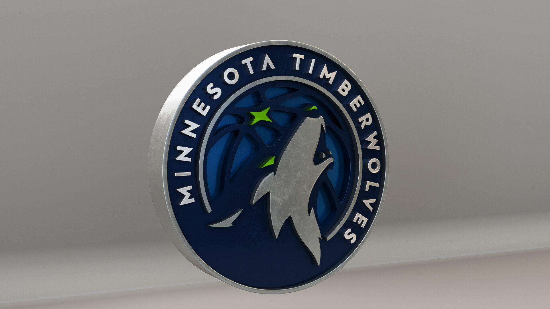 Timberwolves New Logo NBA Minessota Timberwolves Logo 3D Model By
