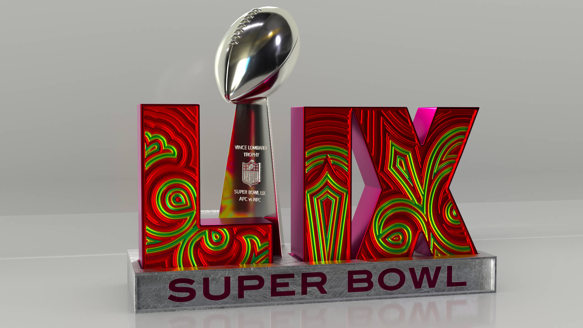 NFL Superbowl Lix Logo - 3D Model by guimart