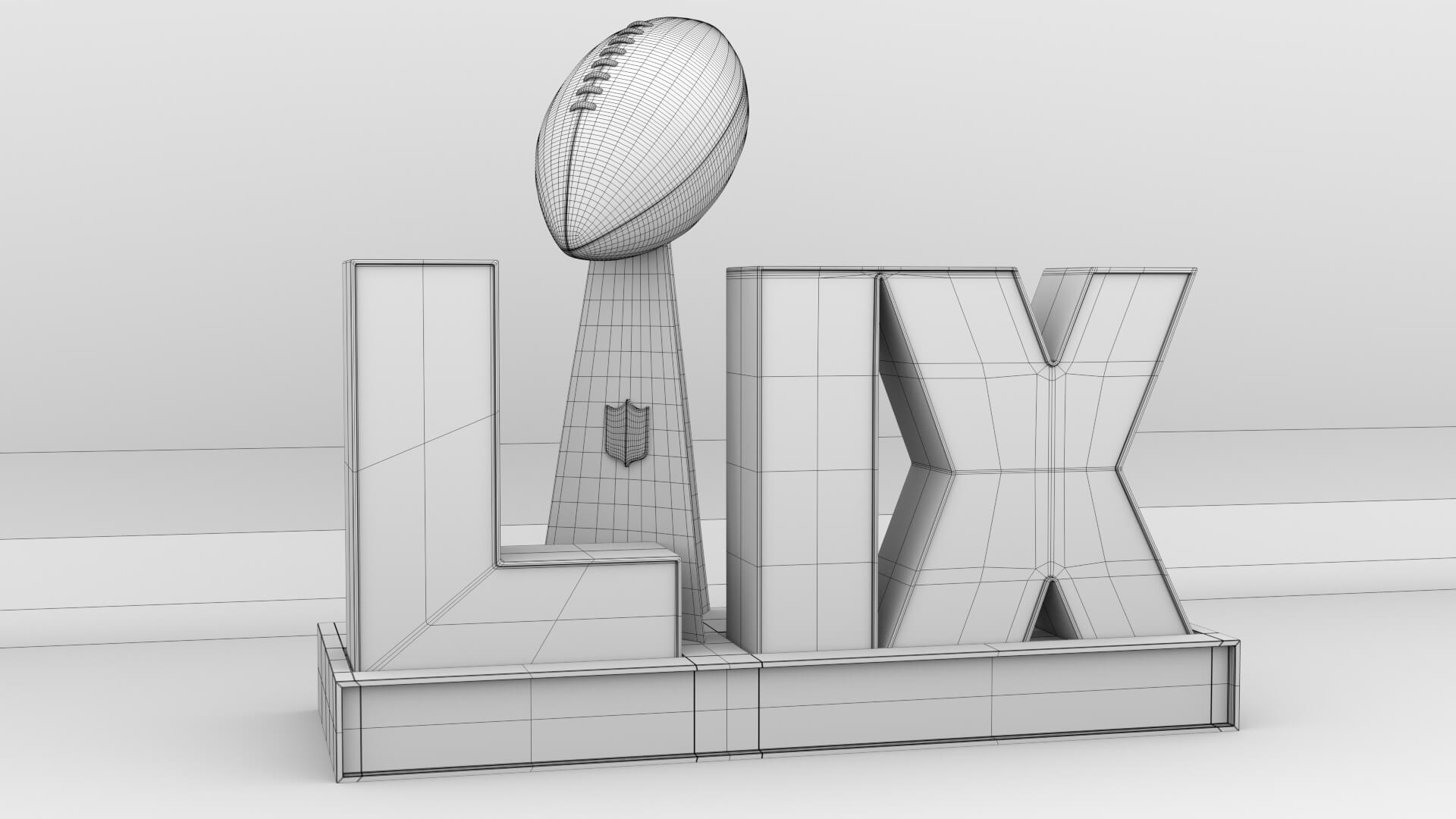 NFL Superbowl Lix Logo - 3D Model by guimart