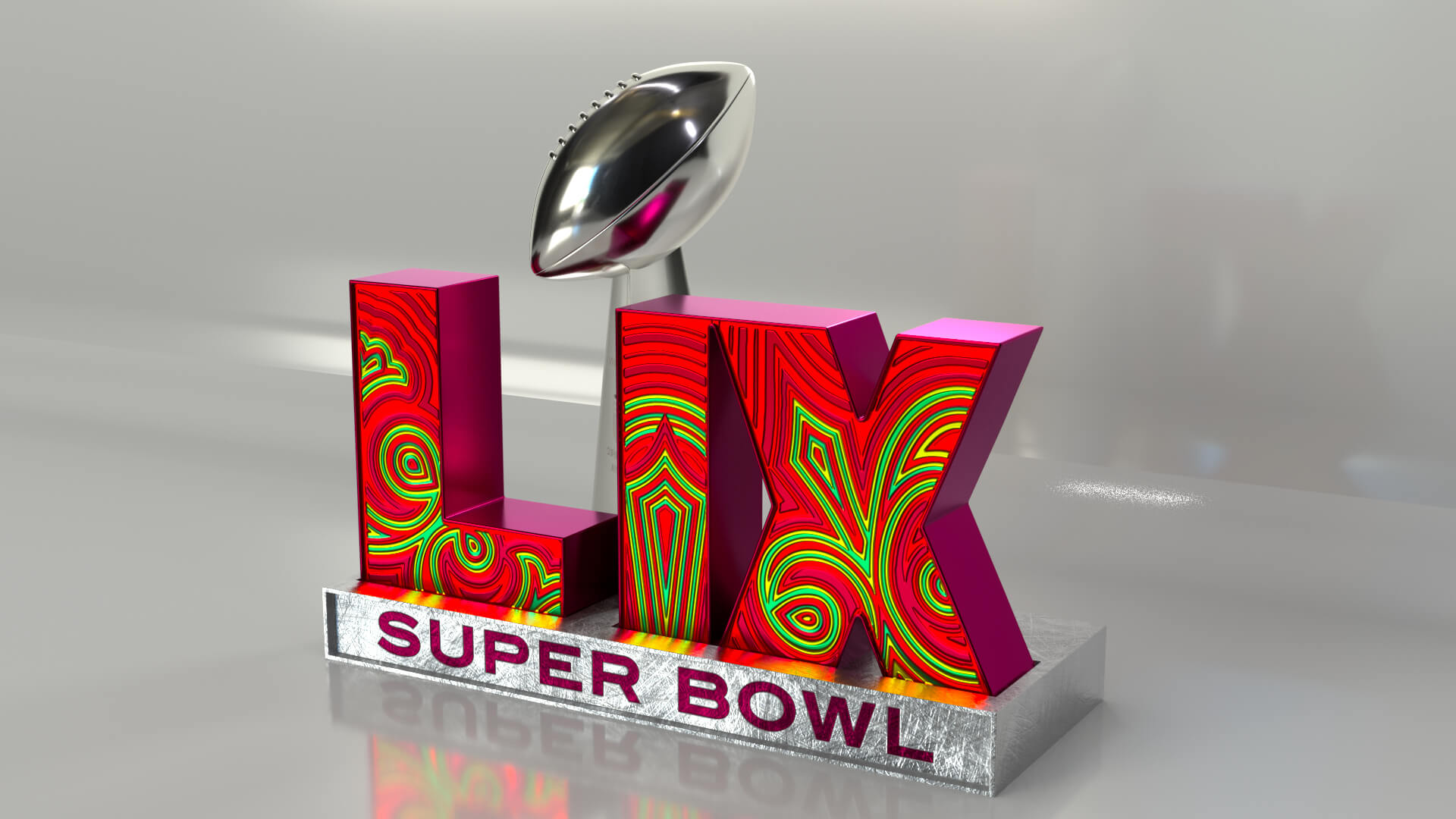 NFL Superbowl Lix Logo - 3D Model by guimart