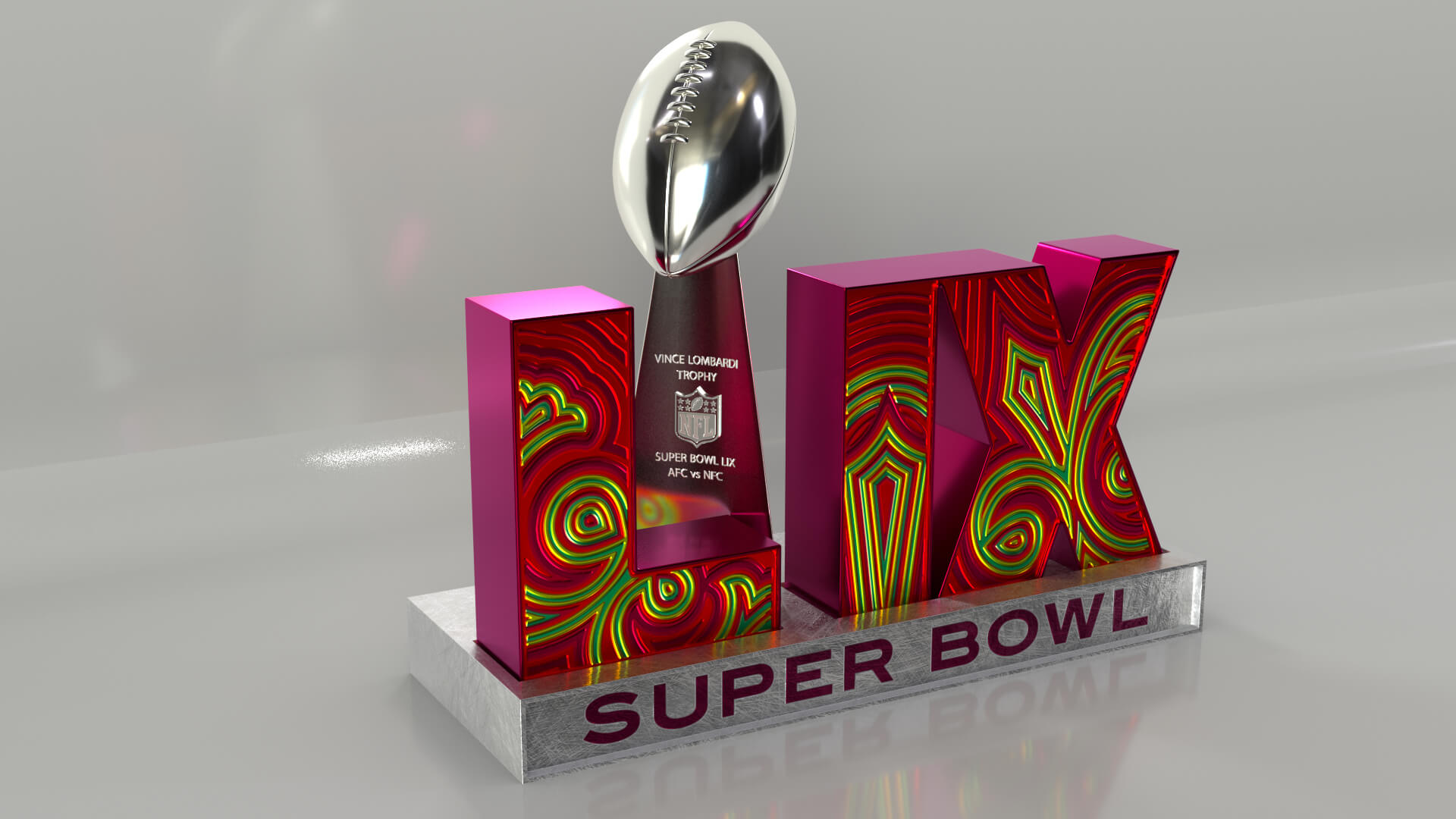 NFL Superbowl Lix Logo - 3D Model by guimart