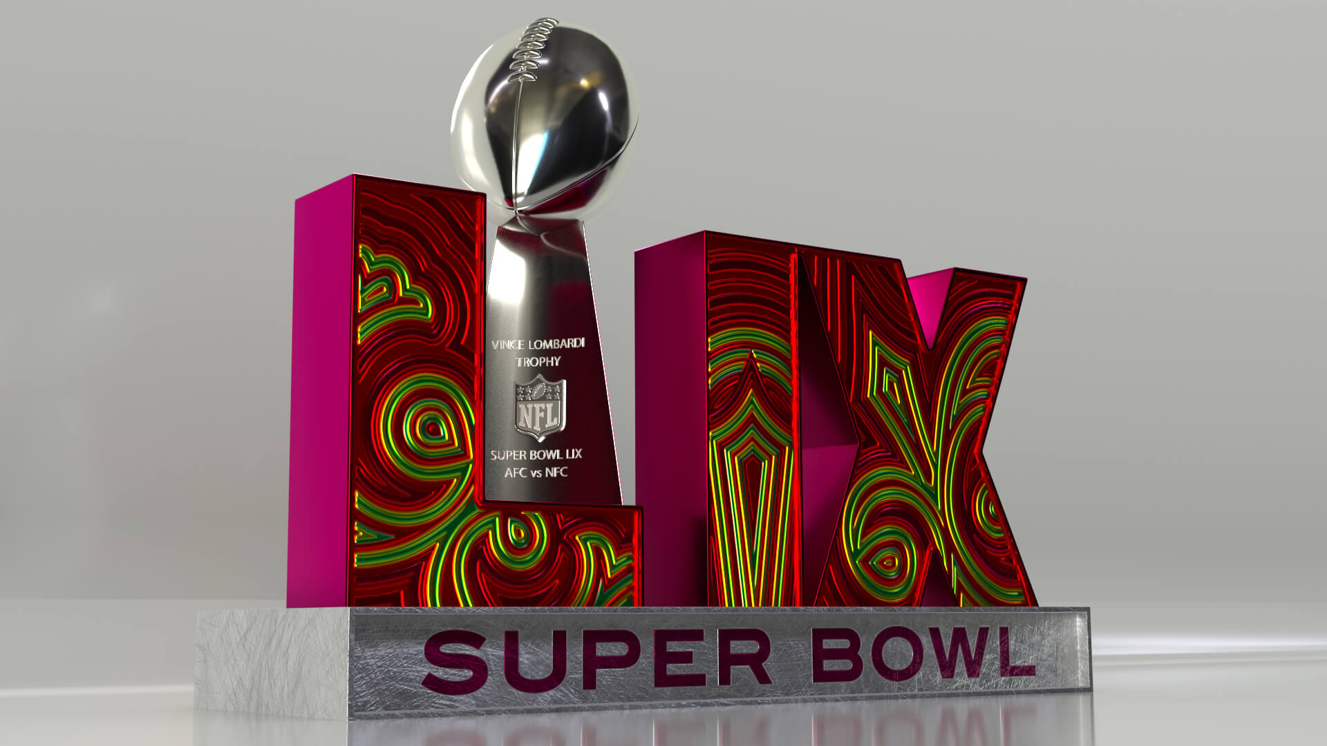 NFL Superbowl Lix Logo - 3D Model by guimart