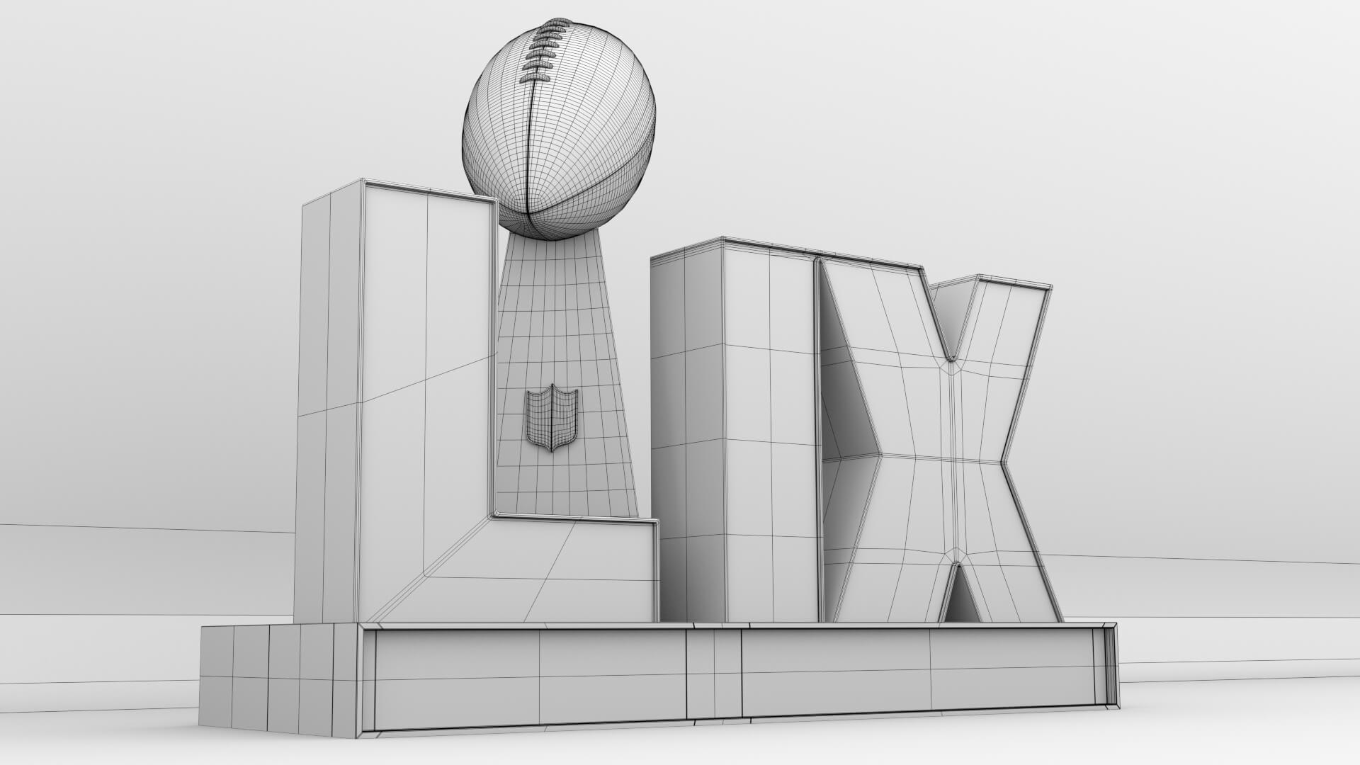 NFL Superbowl Lix Logo - 3D Model by guimart