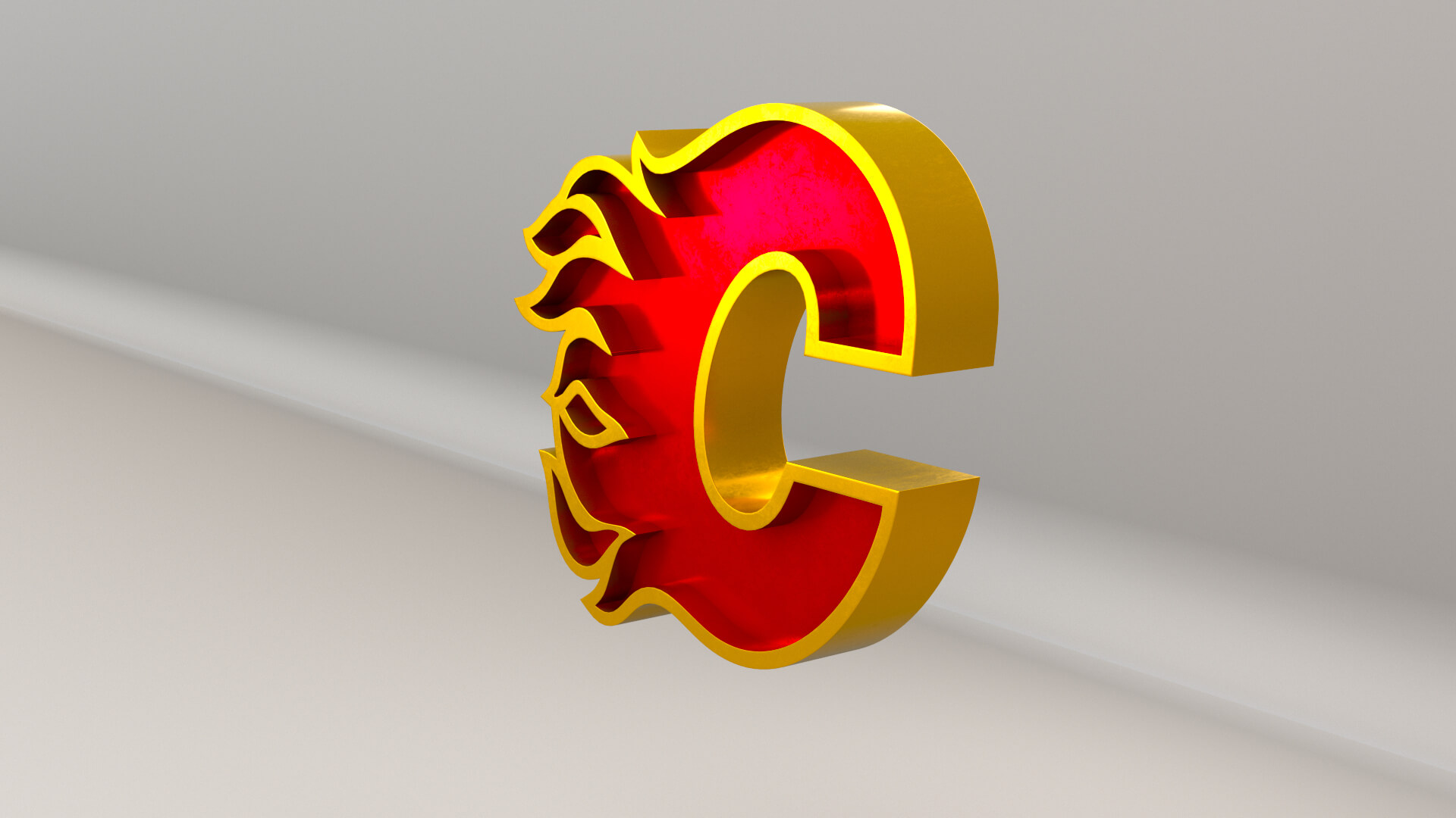 Calgary Flames 3d Logo Calgary Flames NHL 3D Vintage Metal Wall Art