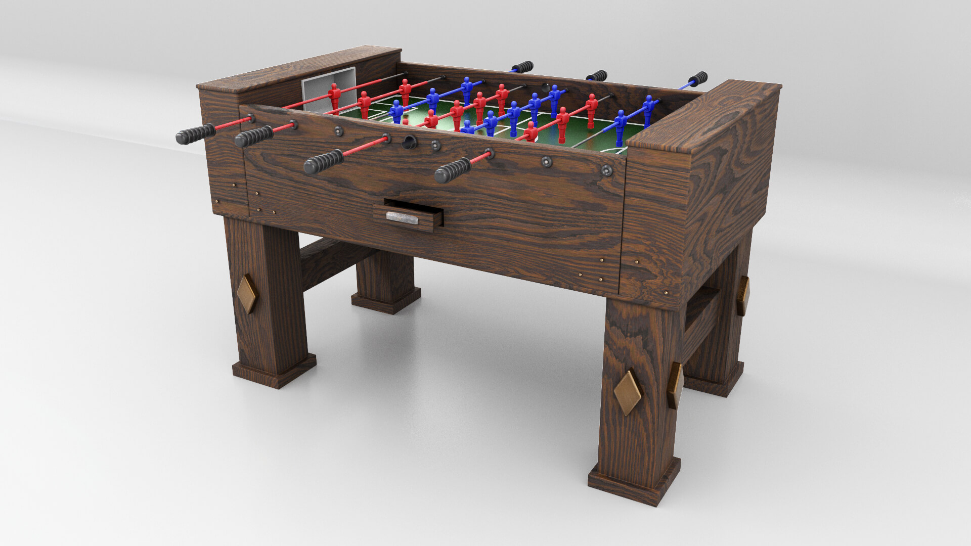 Vintage Foosball Table - 3D Model by guimart