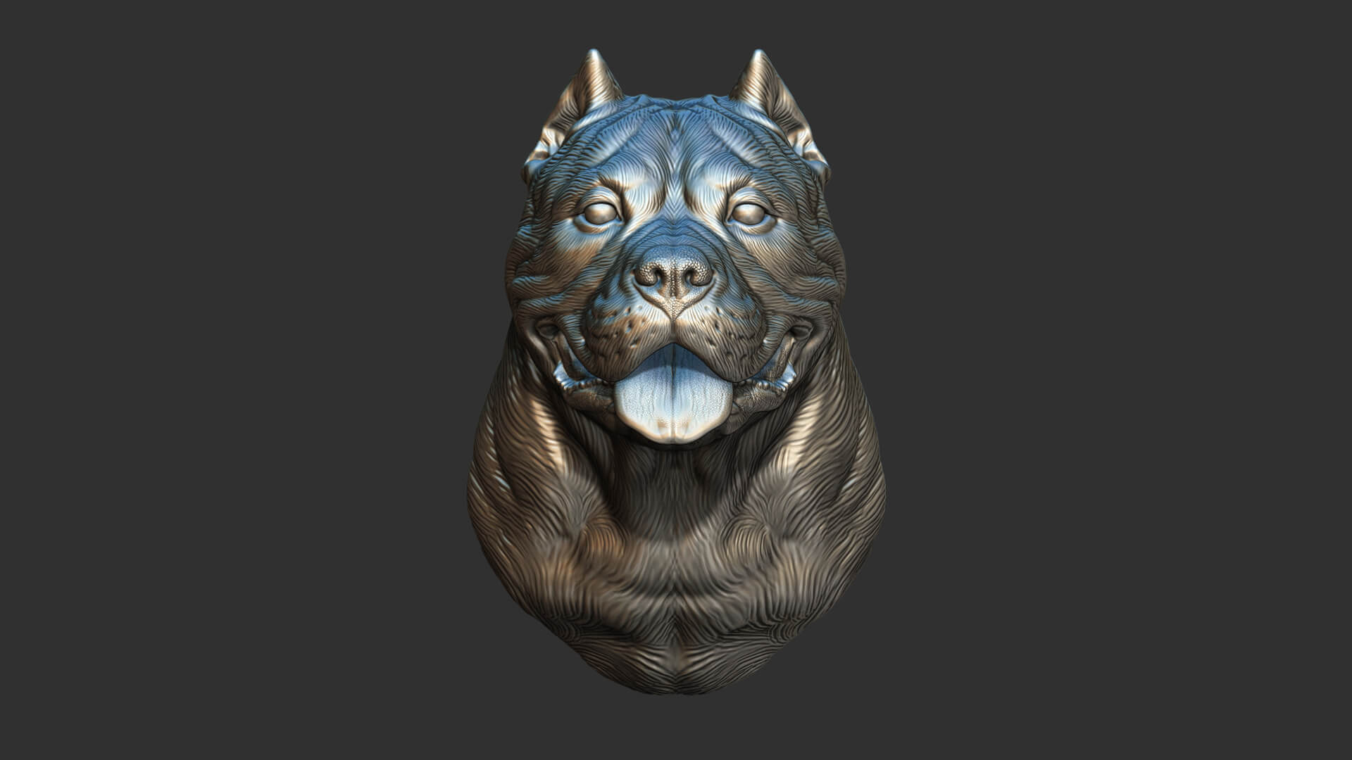 American Bully Head Version 1 - 3D Model by guninnik81