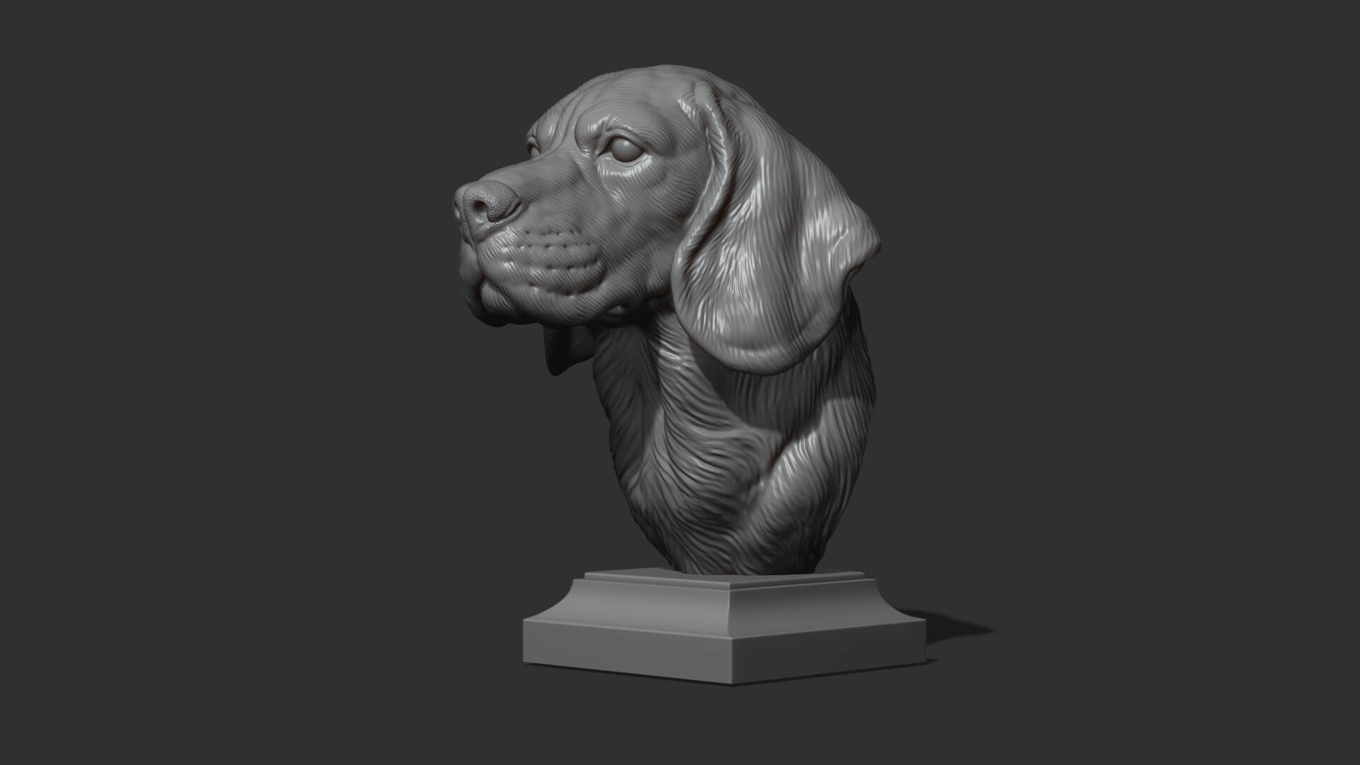 Beagle Dog Bust - 3D Print Model by guninnik81