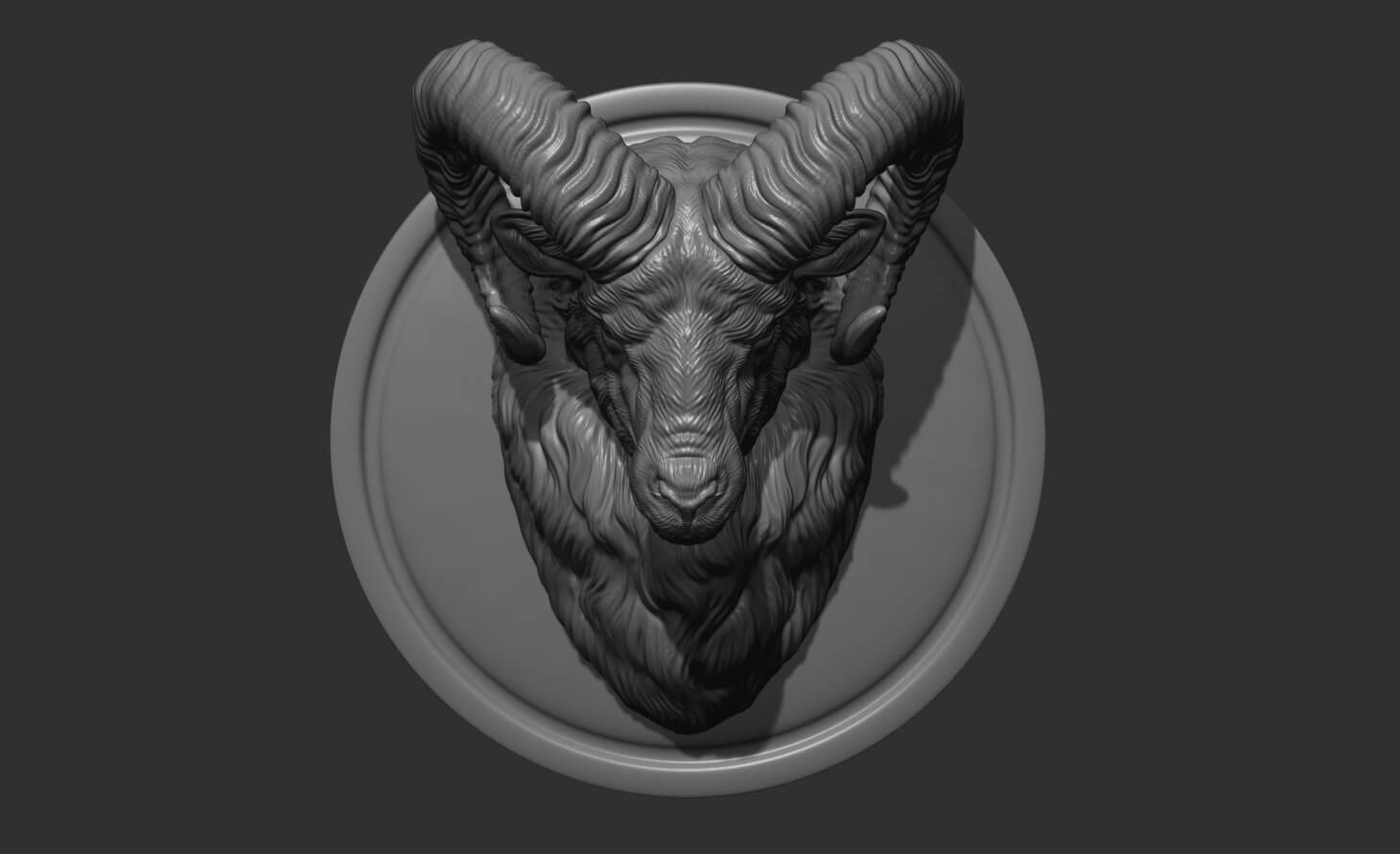 Big Horned Ram Head - 3D Model by guninnik81
