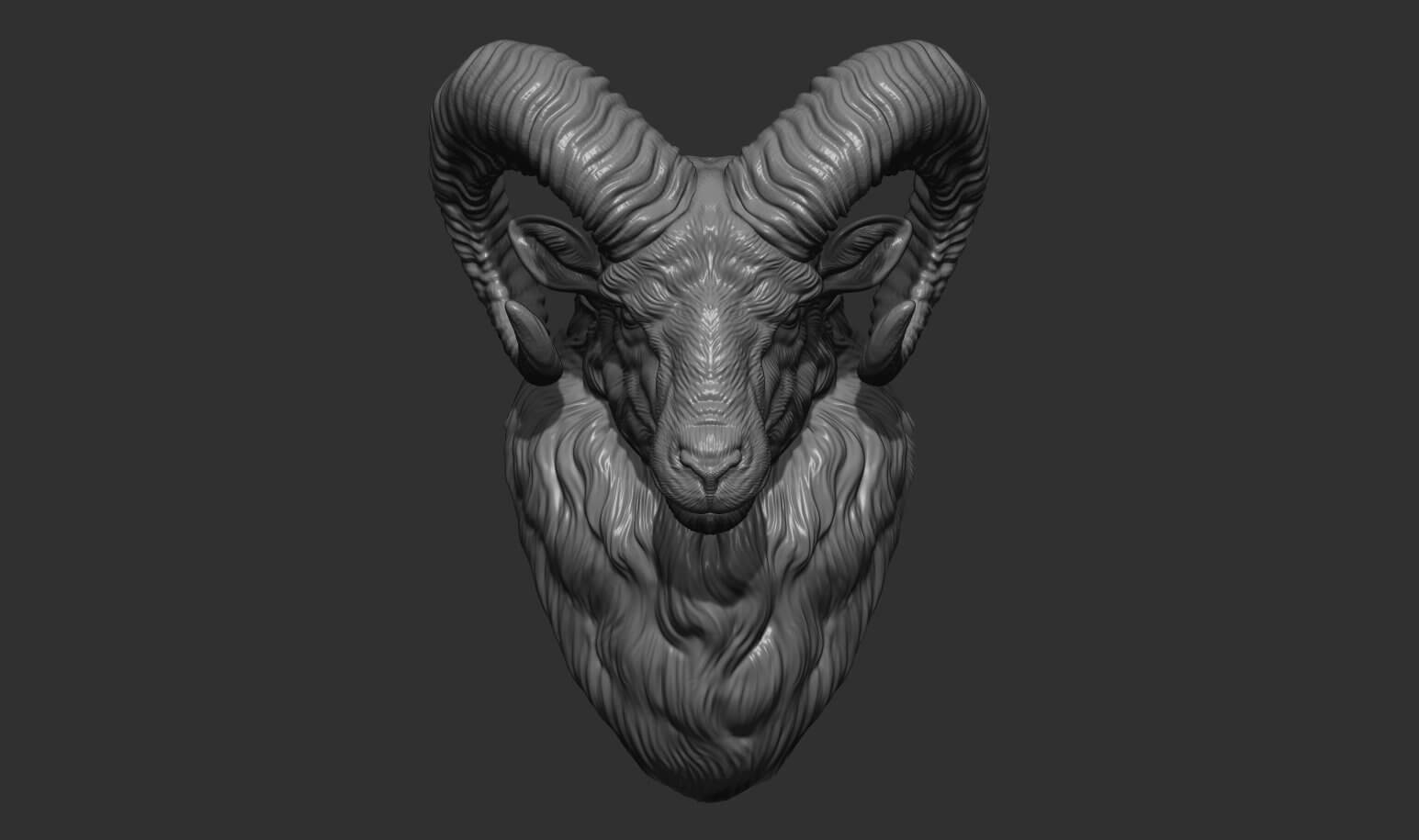 Big Horned Ram Head - 3D Model by guninnik81