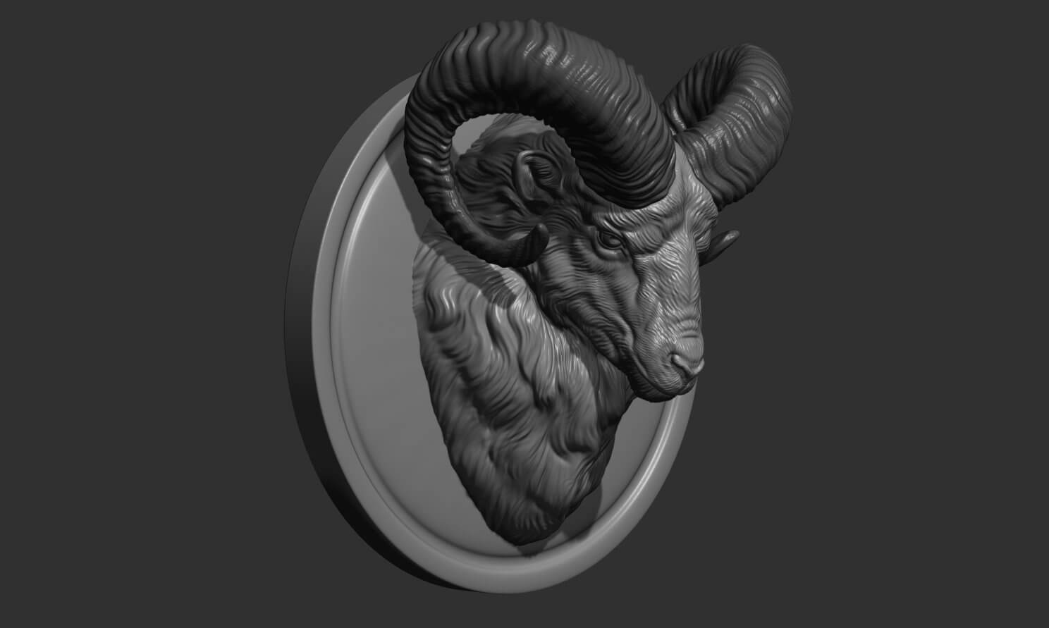 Big Horned Ram Head - 3D Model by guninnik81