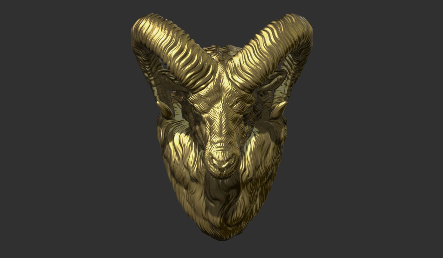 Big Horned Ram Head - 3D Model by guninnik81