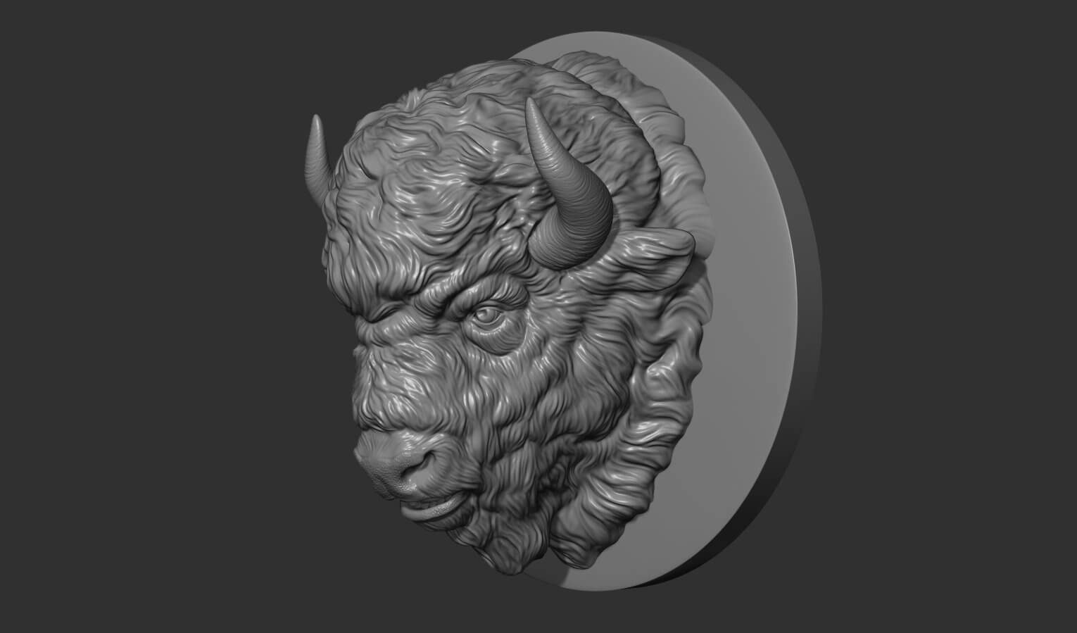 Bison Angry Head - 3D Model by guninnik81