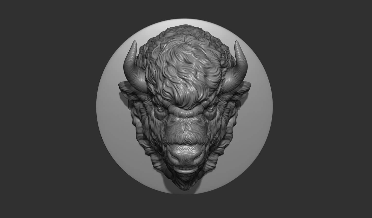 Bison Angry Head - 3D Model by guninnik81