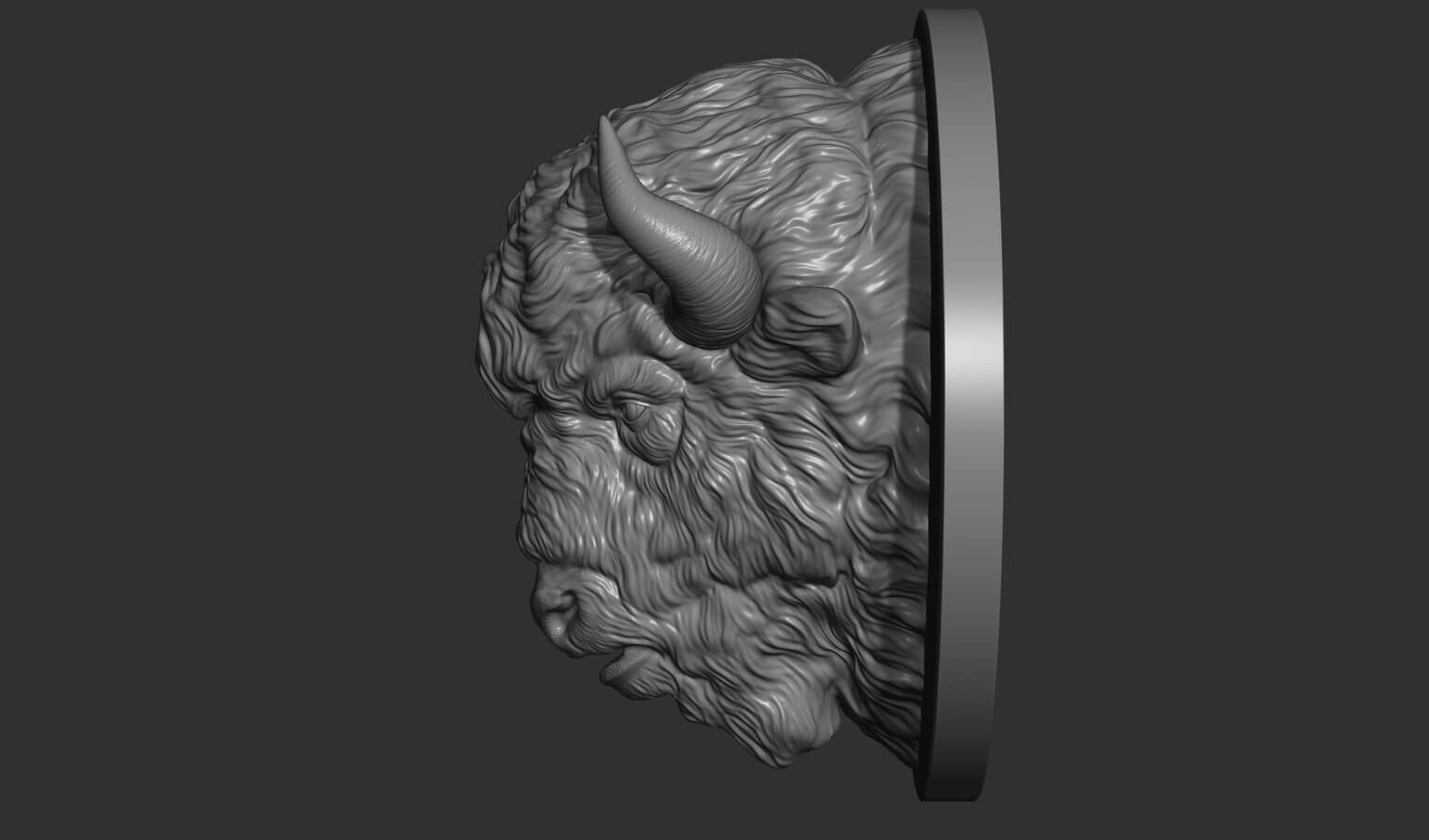 Bison Angry Head - 3D Model by guninnik81