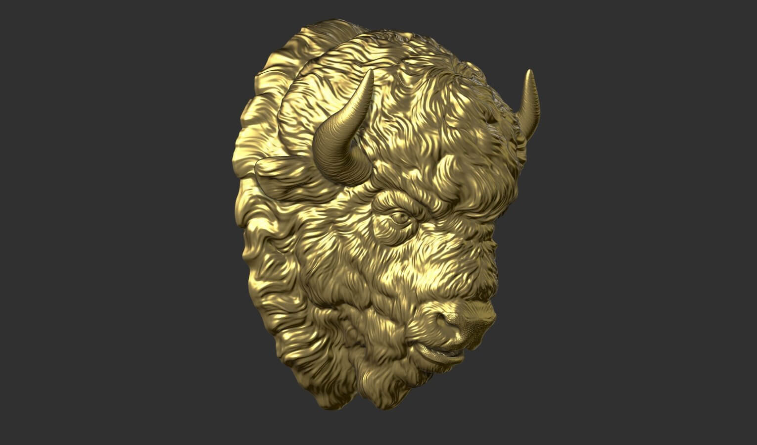 Bison Angry Head - 3D Model by guninnik81