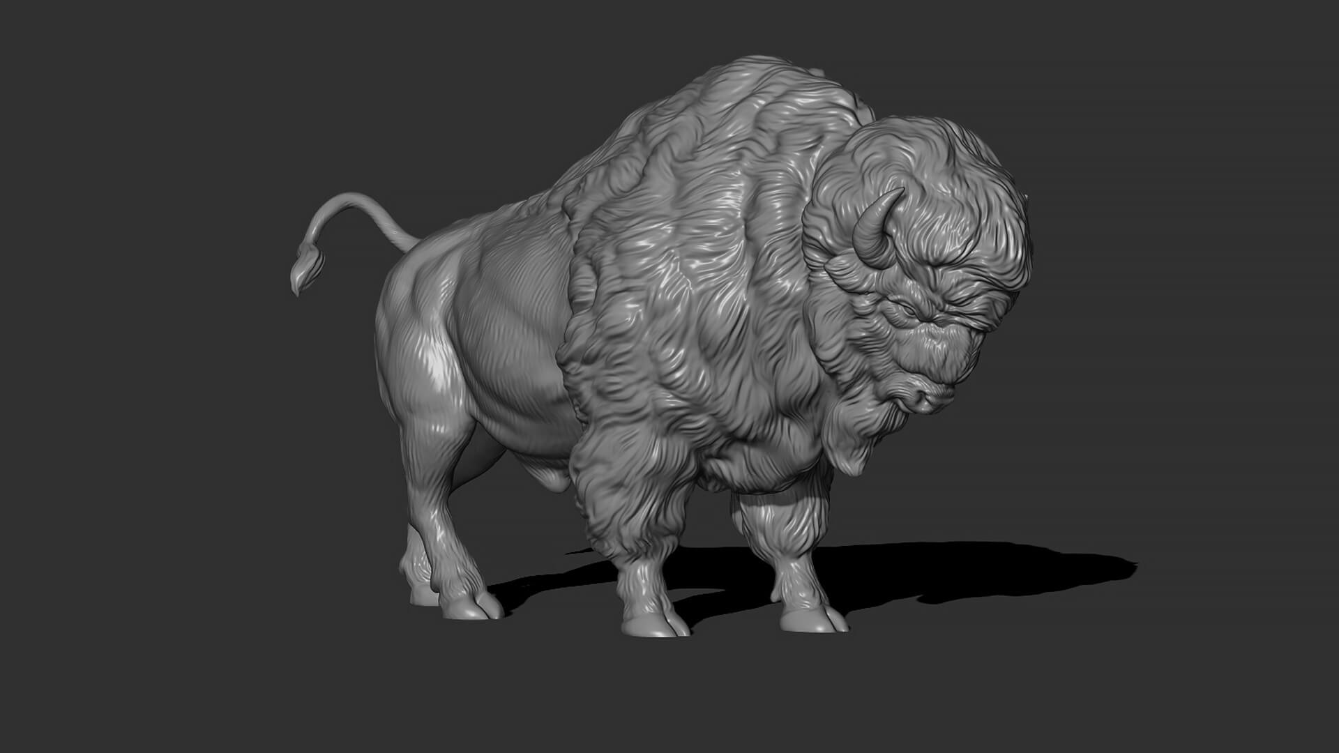 Bison Butting - 3D Model by guninnik81