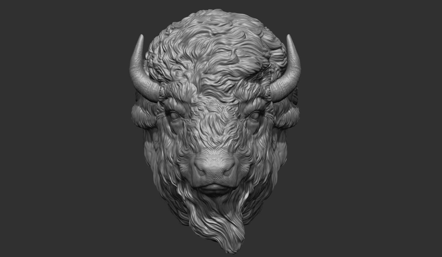 Bison Head - 3D Model by guninnik81