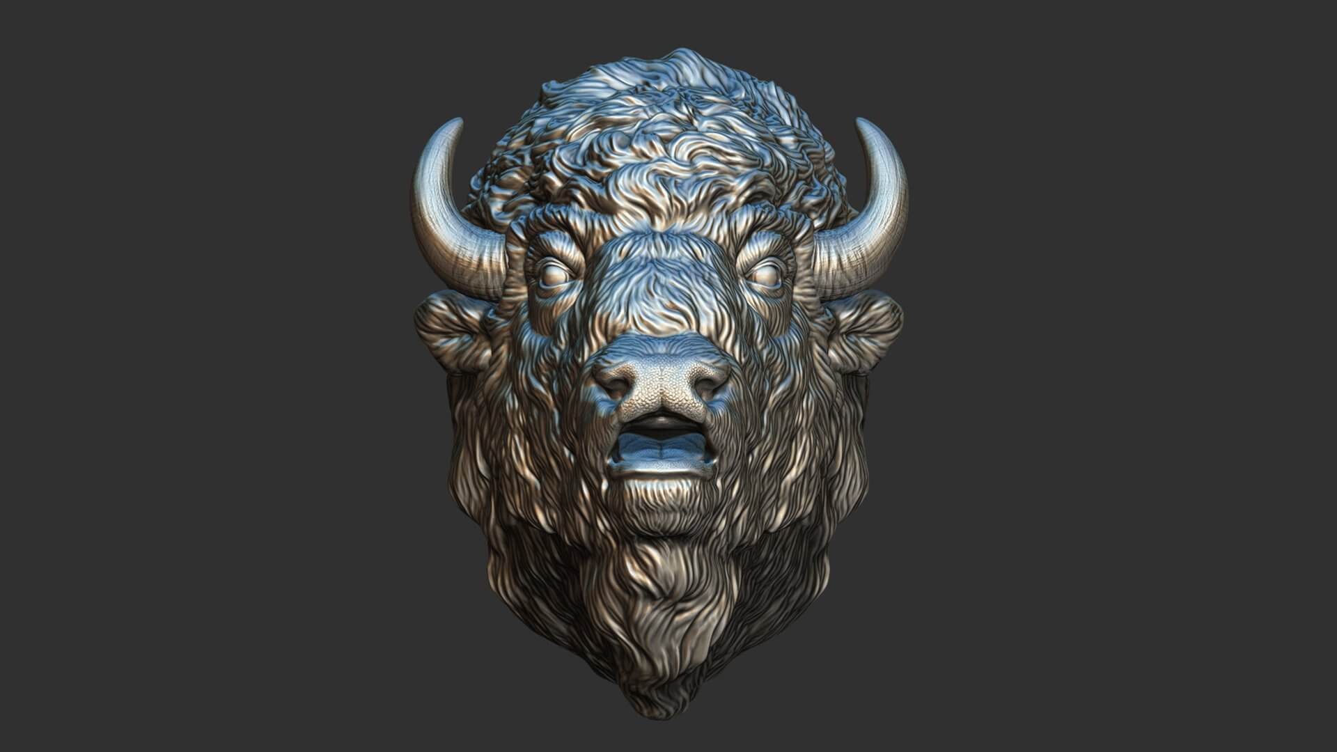 Bison Moo Head - 3D Model by guninnik81