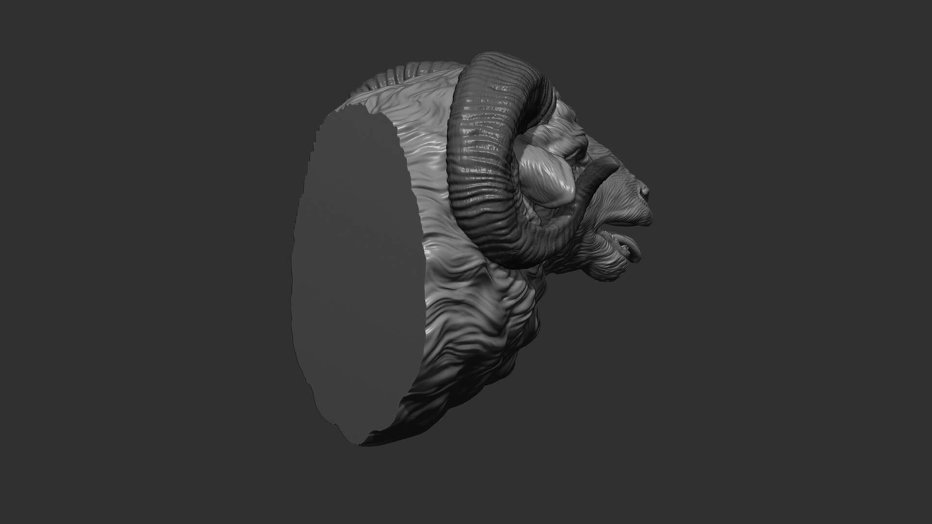 Bleating Ram Head - 3D Model by guninnik81