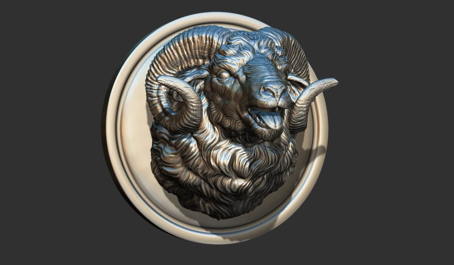 Bleating Ram Head - 3D Model by guninnik81