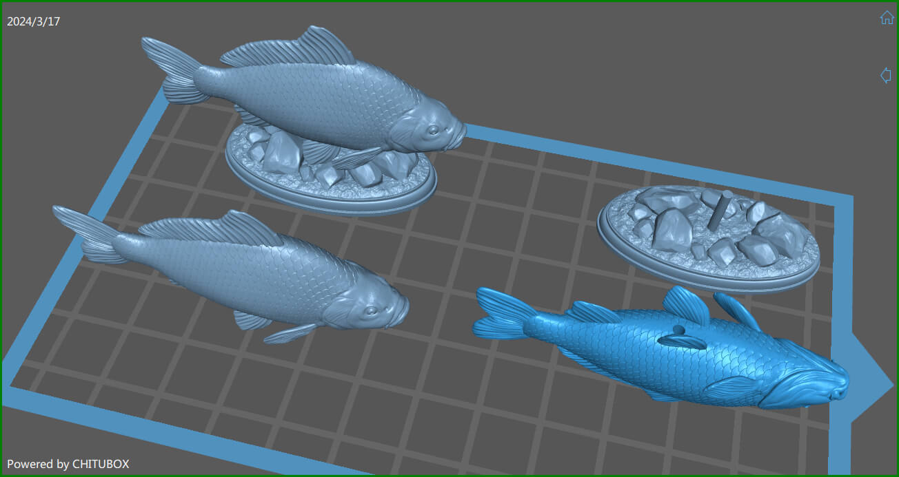 Carp Fish on The Base - 3D Model by guninnik81