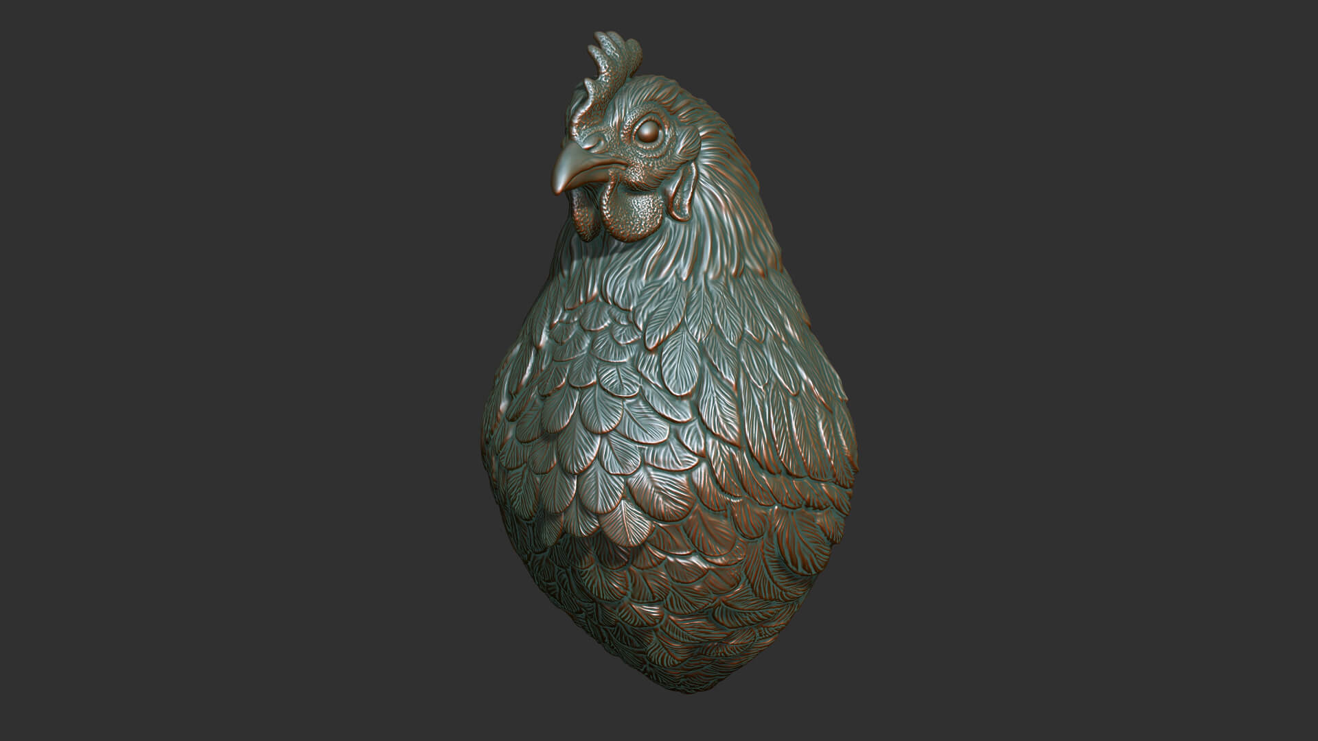 Chicken Bust Head - 3D Model by guninnik81