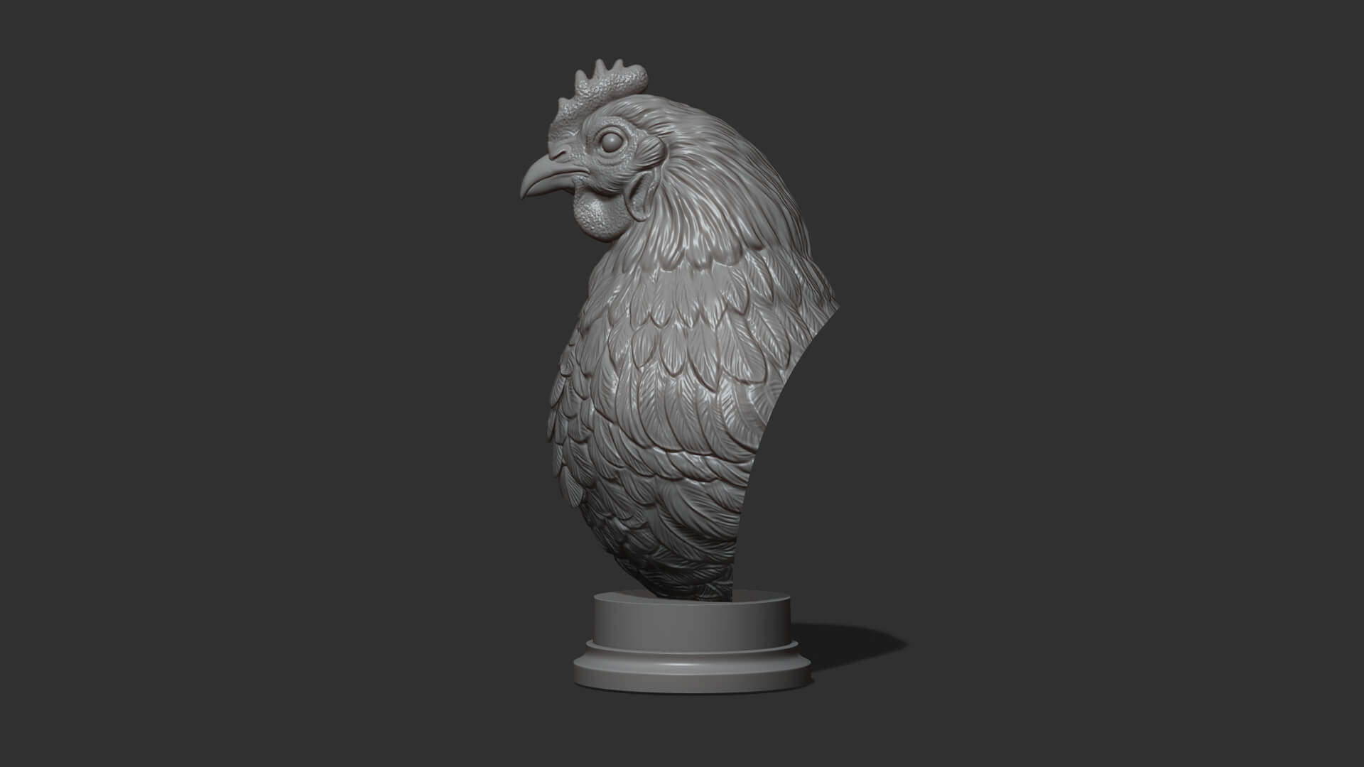 Chicken Bust Head - 3D Model by guninnik81
