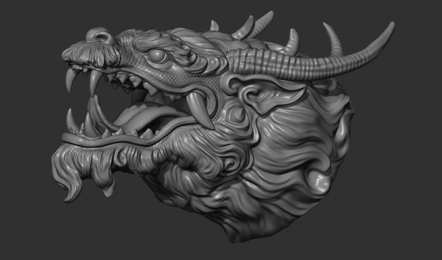 Chinese Dragon Head - 3D Model by guninnik81