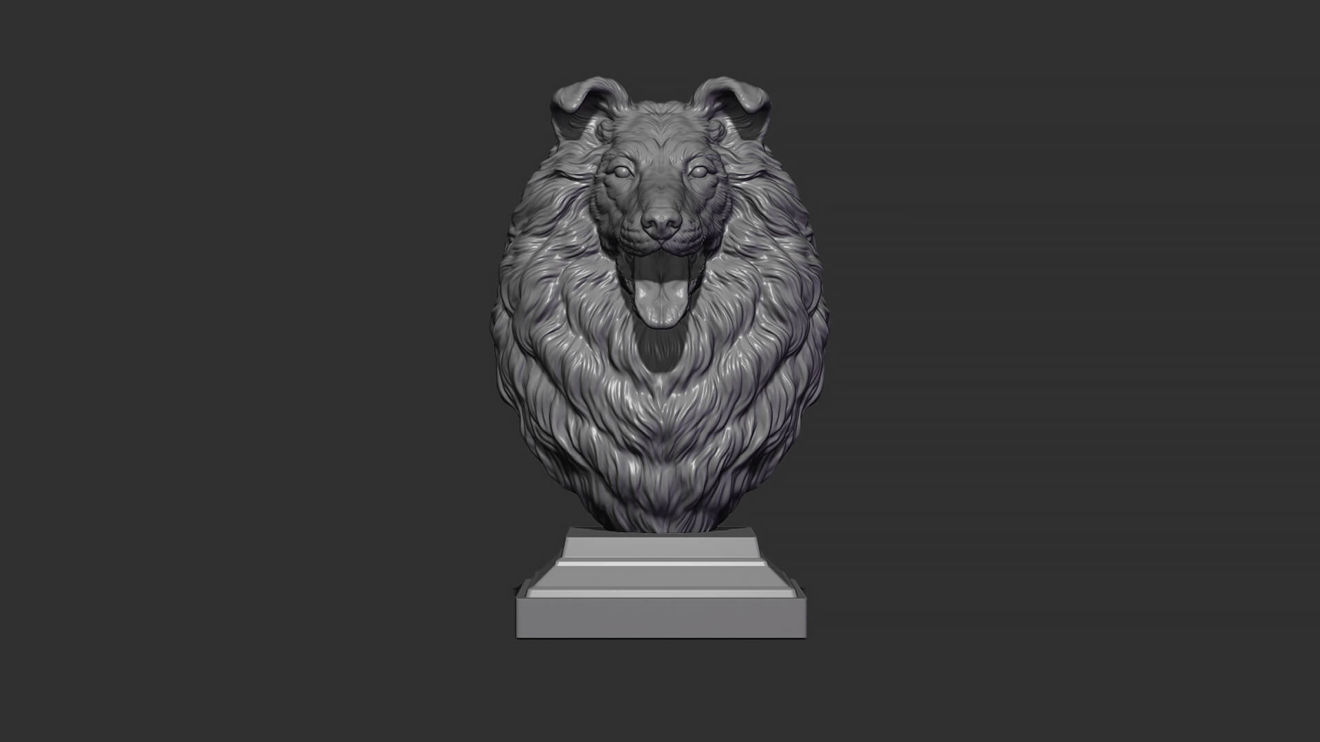 Collie Dog Head - 3D Model by guninnik81
