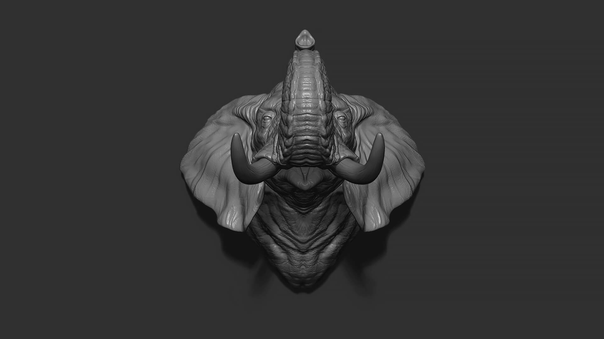 Elephant Raised Its Trunk - 3D Model by guninnik81